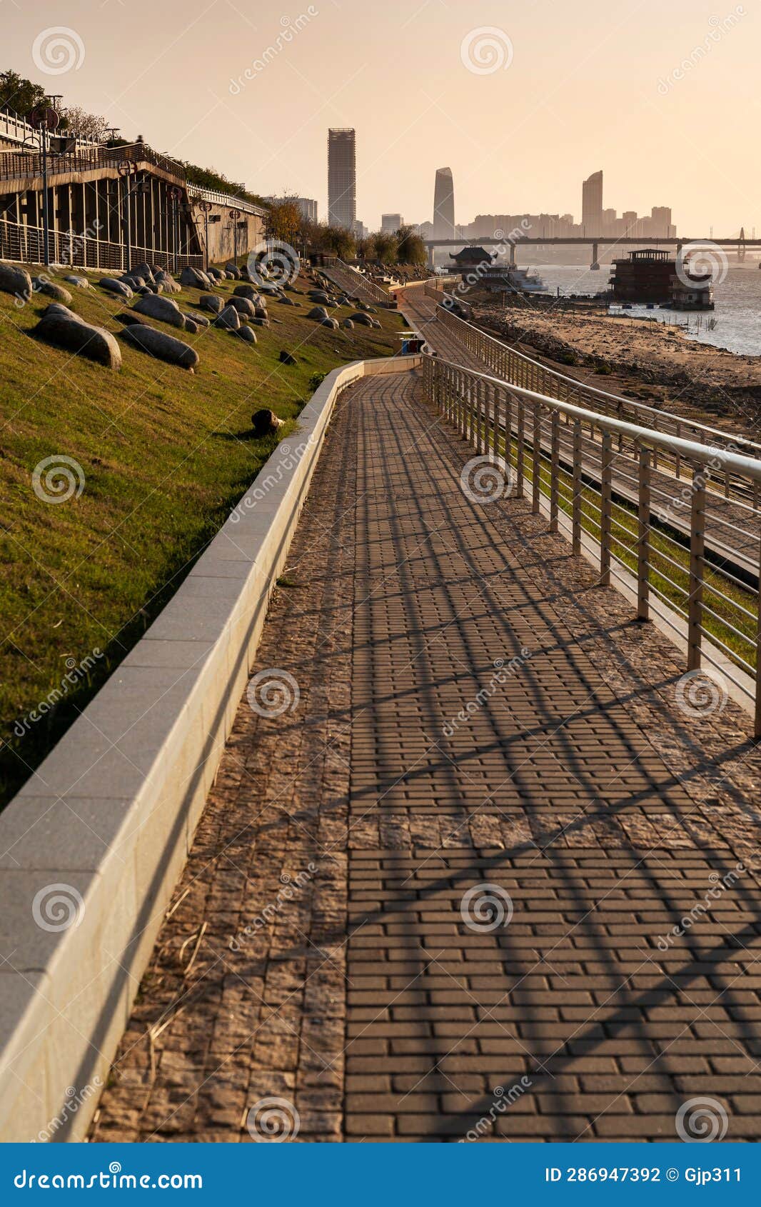 Walkway in the modern city stock photo. Image of beautiful - 286947392