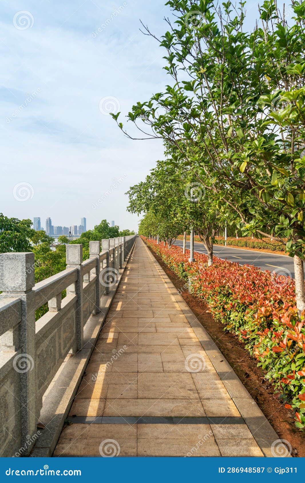 Walkway in the modern city stock image. Image of road - 286948587