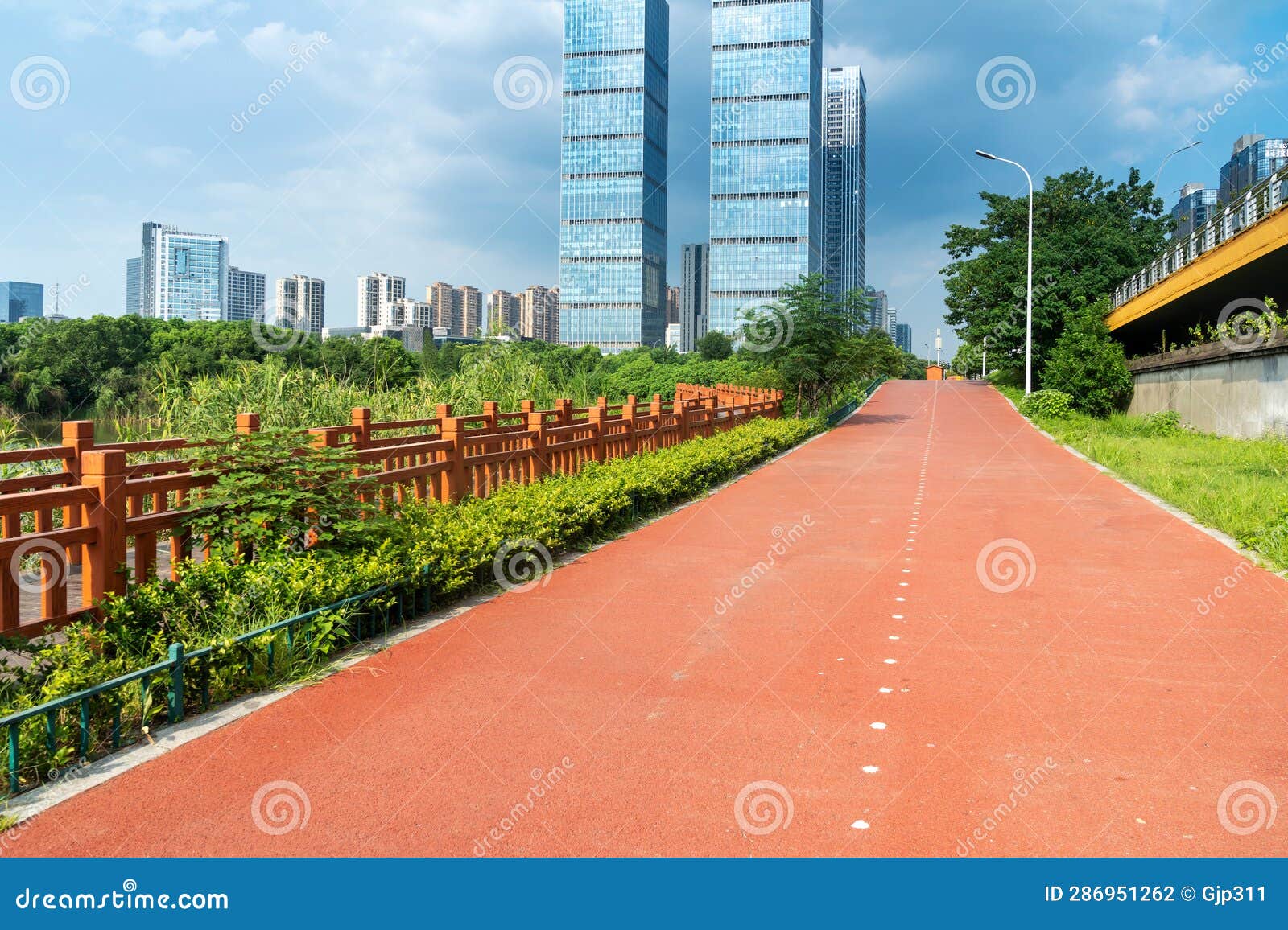 Walkway in the modern city stock photo. Image of rural - 286951262
