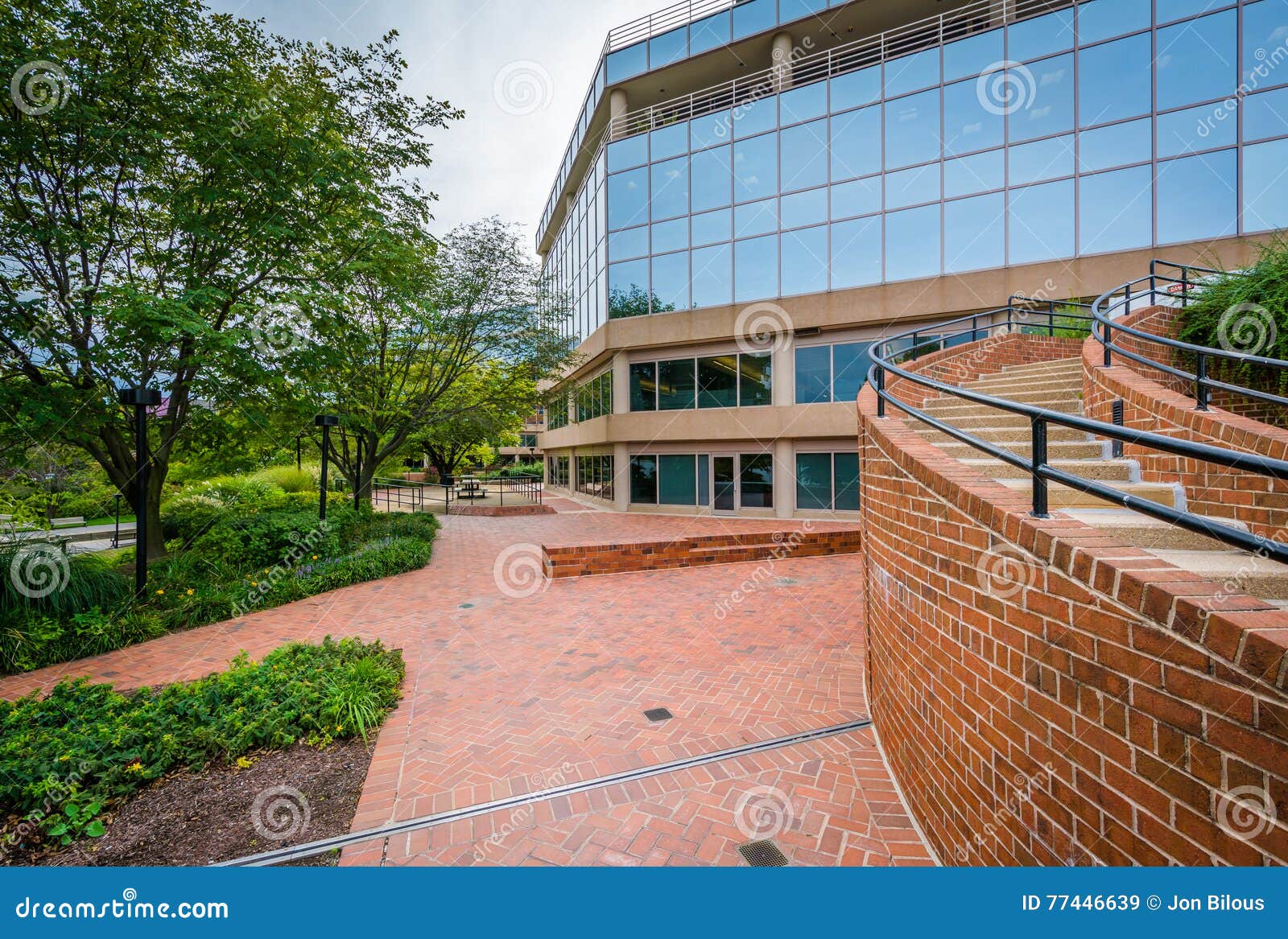Walkway and Modern Office Building in Alexandria, Virginia. Stock Image ...