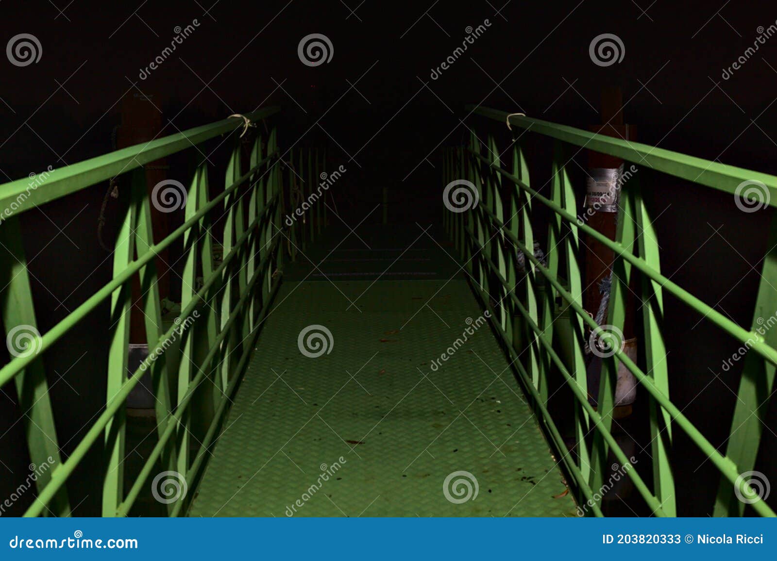 Walkway of a Mooring at Night Stock Image - Image of antique, bernini ...