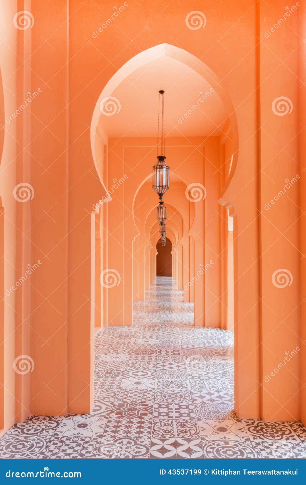 Walkway Moroccan Style Decor Stock Image - Image of arch, walkway: 43537199