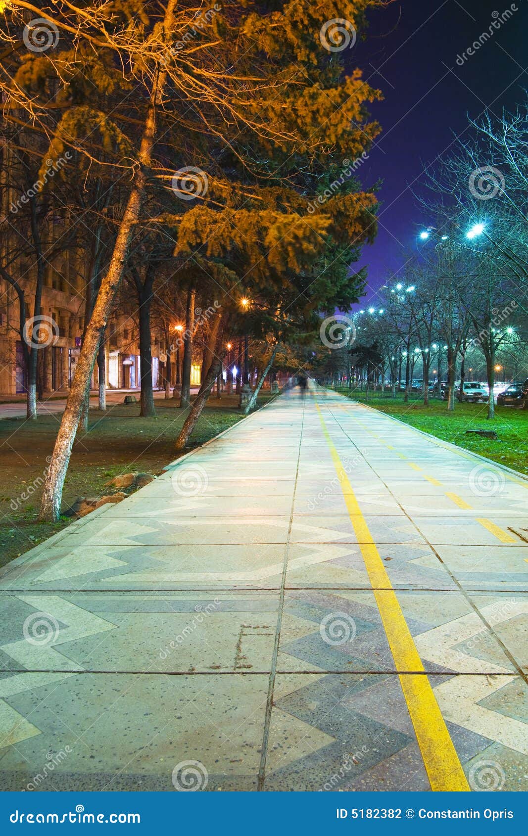 Walkway at Night stock photo. Image of alley, urban, design - 5182382