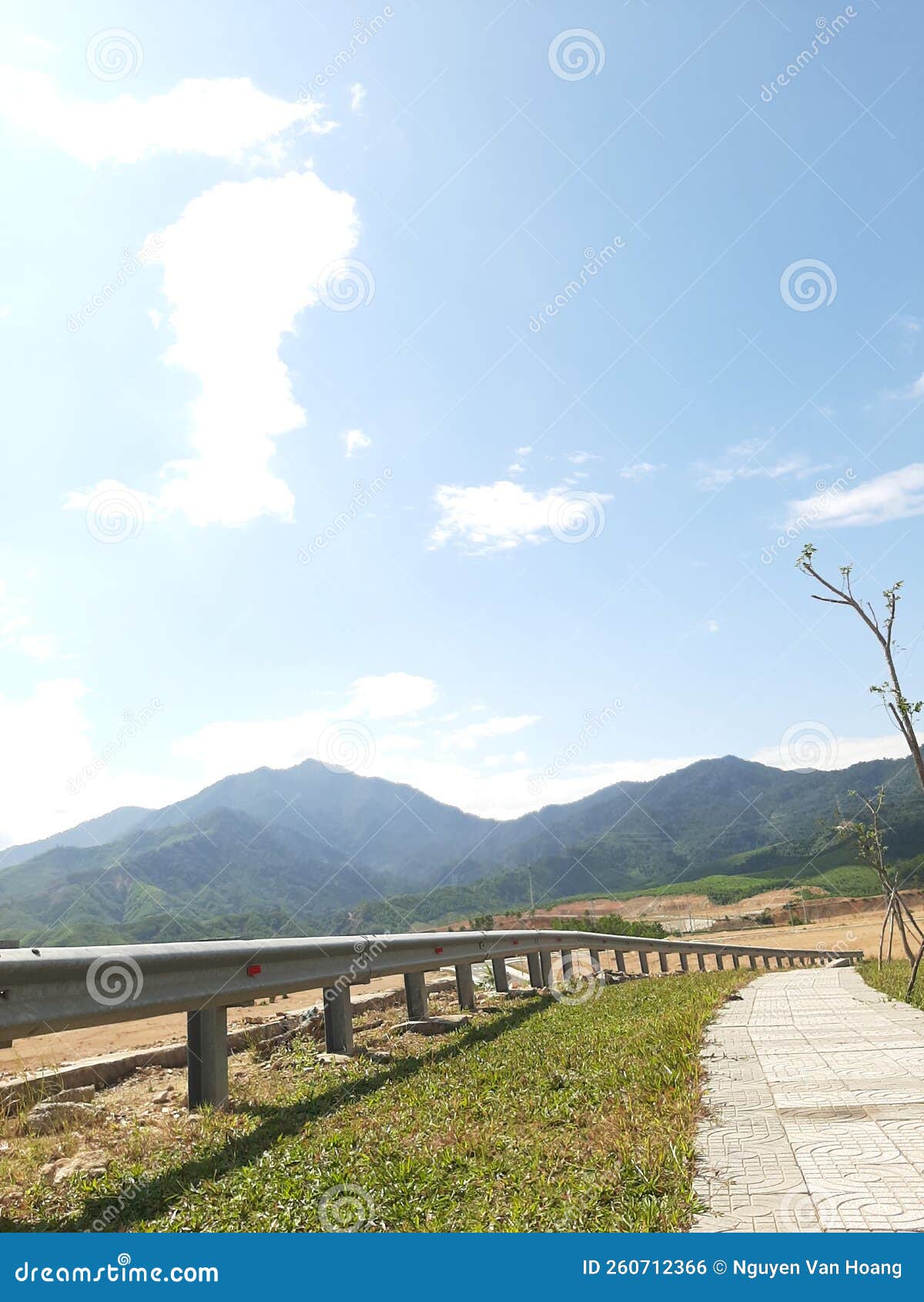 Walkway with railing stock photo. Image of rock, tree - 260712366