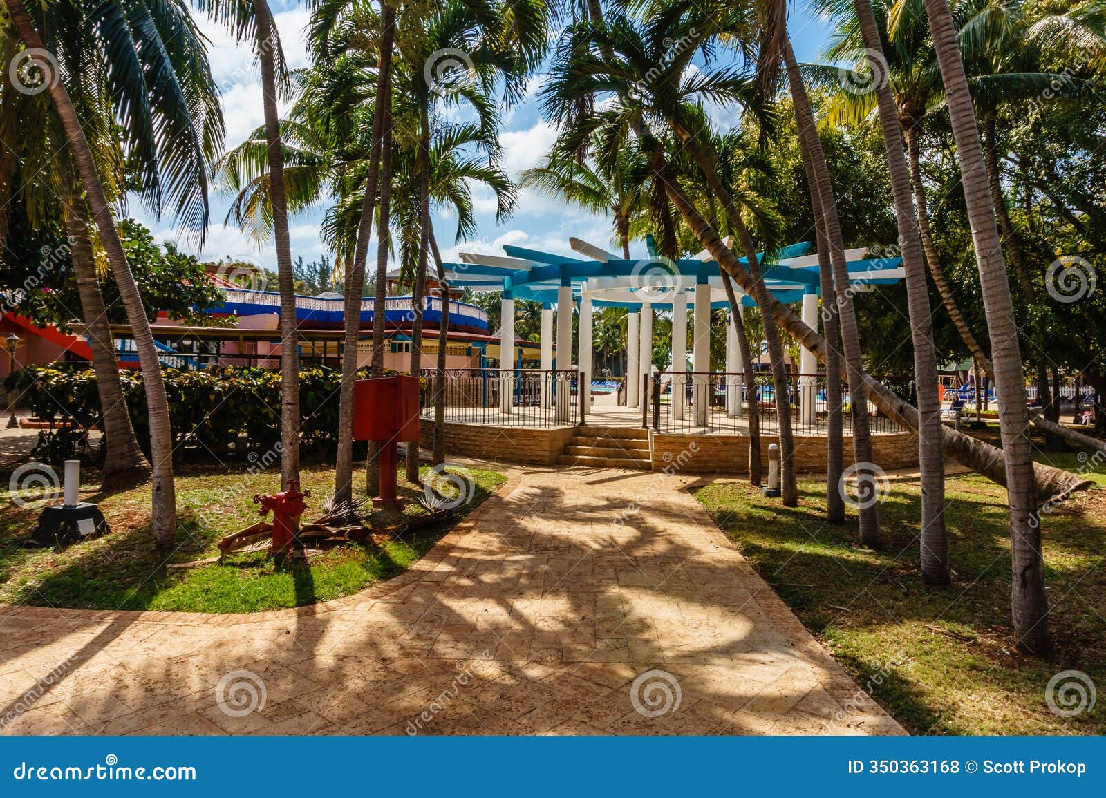 Walkway To The Fire Escape Door, Fire Exit Sign Over Corridor Walkway ...
