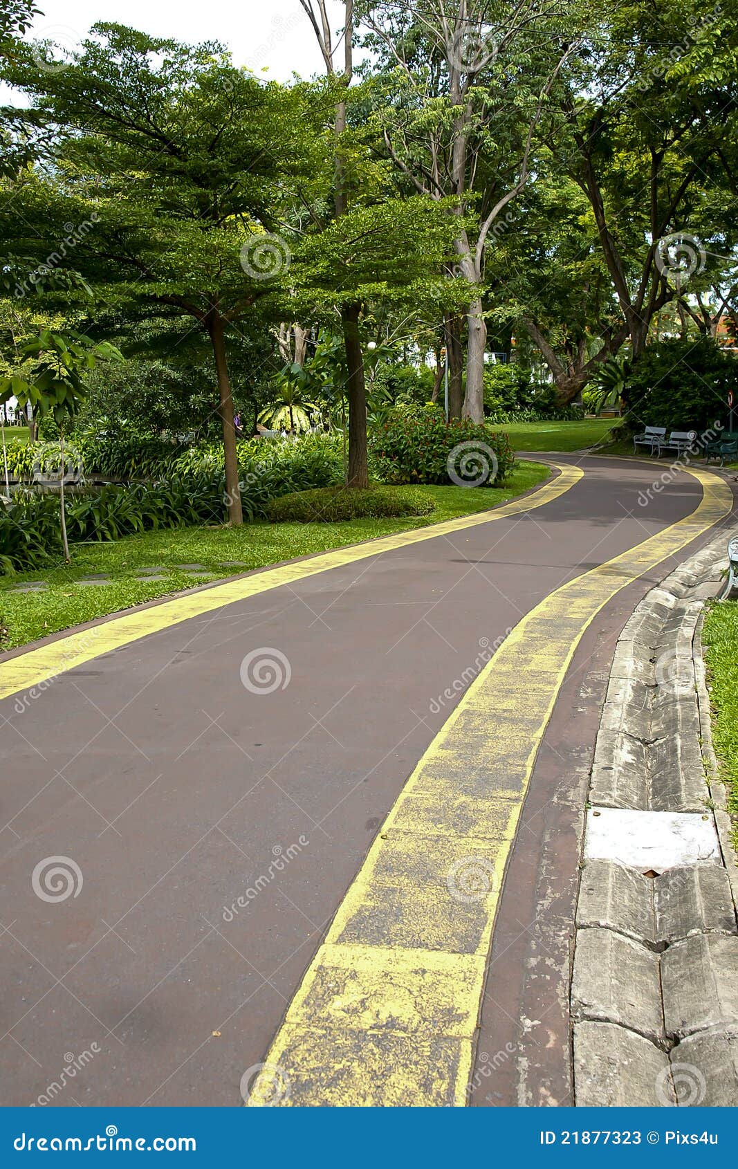 Walkway in the park stock image. Image of park, green - 21877323