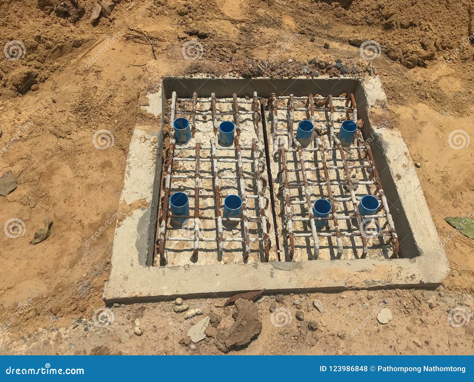 Walkway or Pathway Under Construction Stock Photo - Image of brick ...