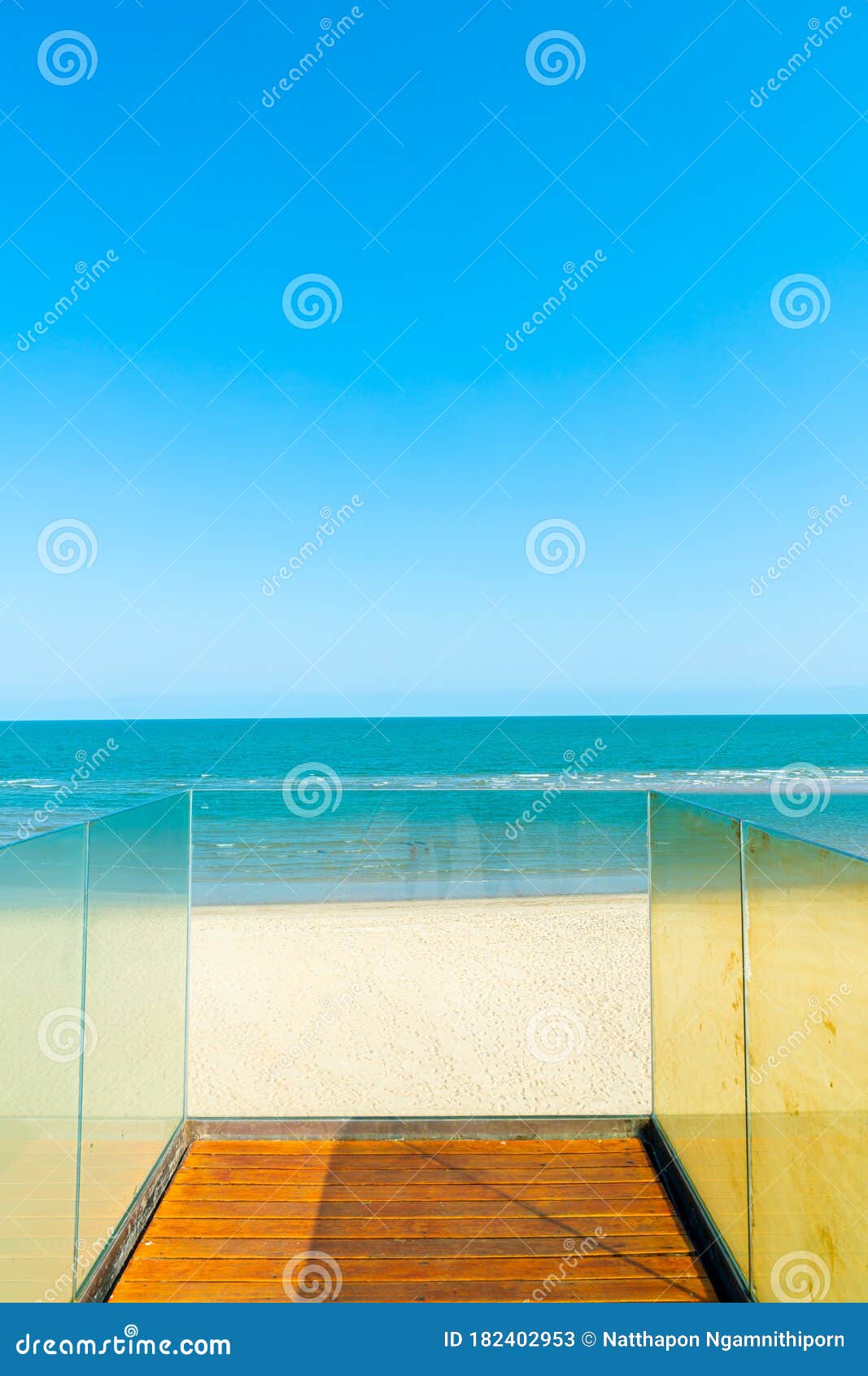 Walkway and Stair with Ocean Sea View Point Background Stock Image ...