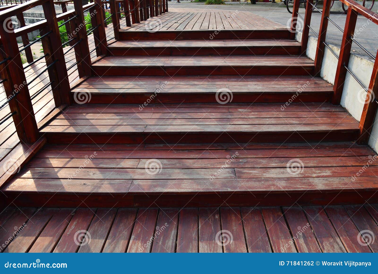 Walkway staircase Wood stock photo. Image of lane, alone - 71841262