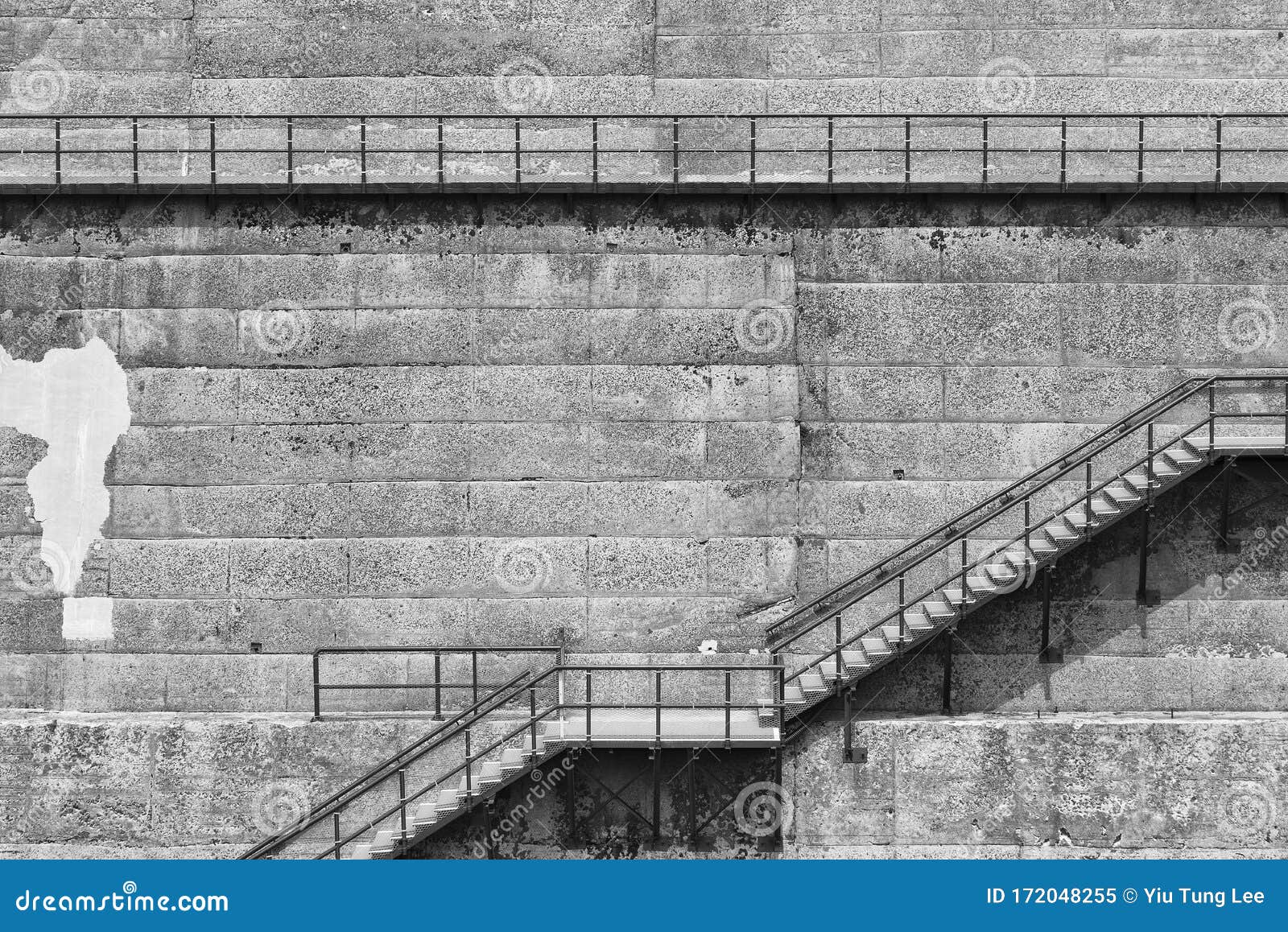 Walkway and Stairway on Dam Stock Image - Image of background, exterior ...