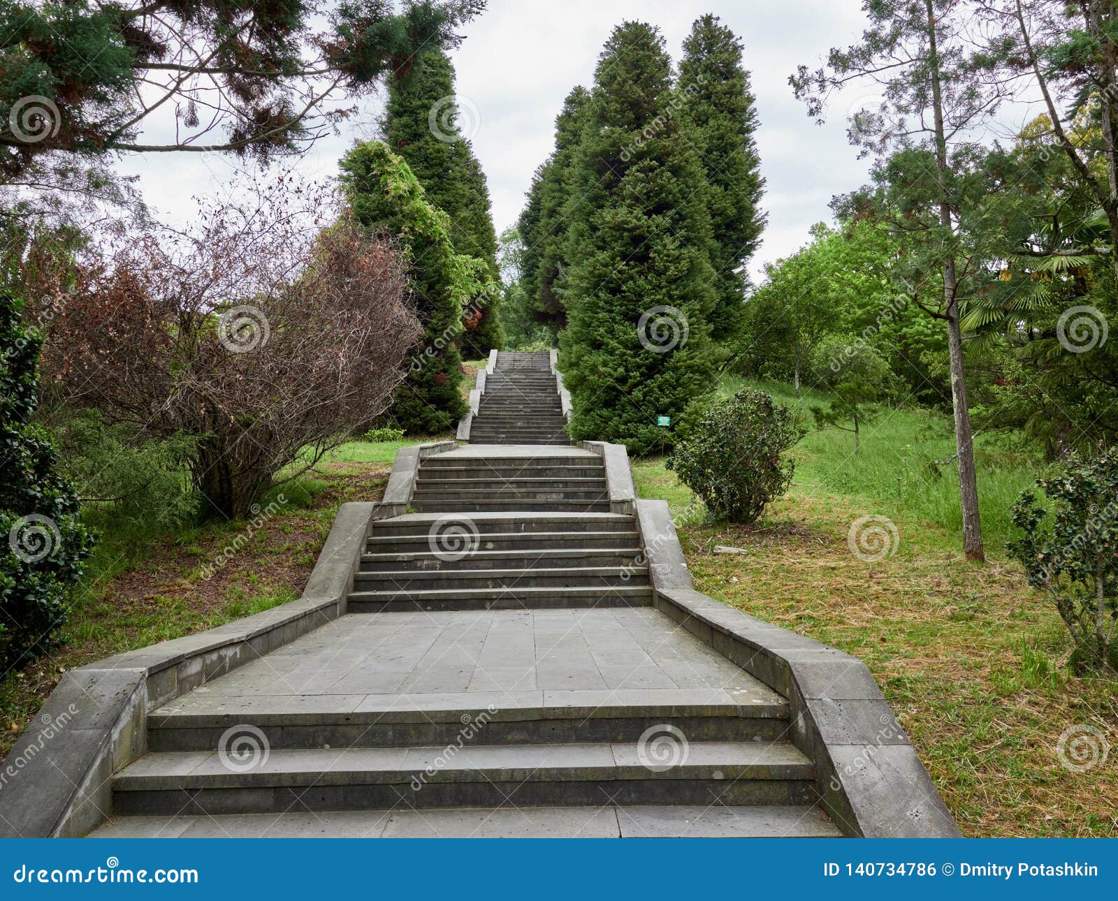 Path with Steps in the Green Town Park Stock Photo - Image of steps ...