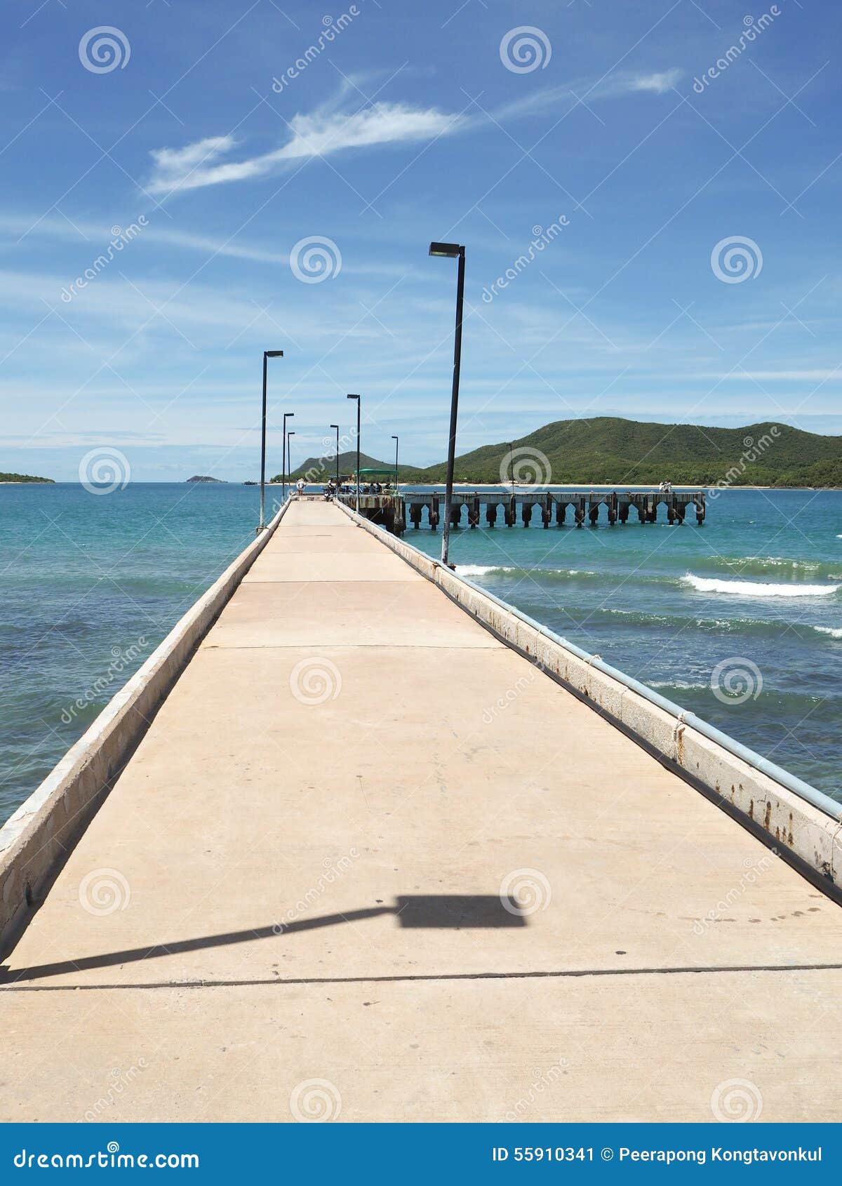 The Walkway To Harbour on Beach Stock Image - Image of seascape ...