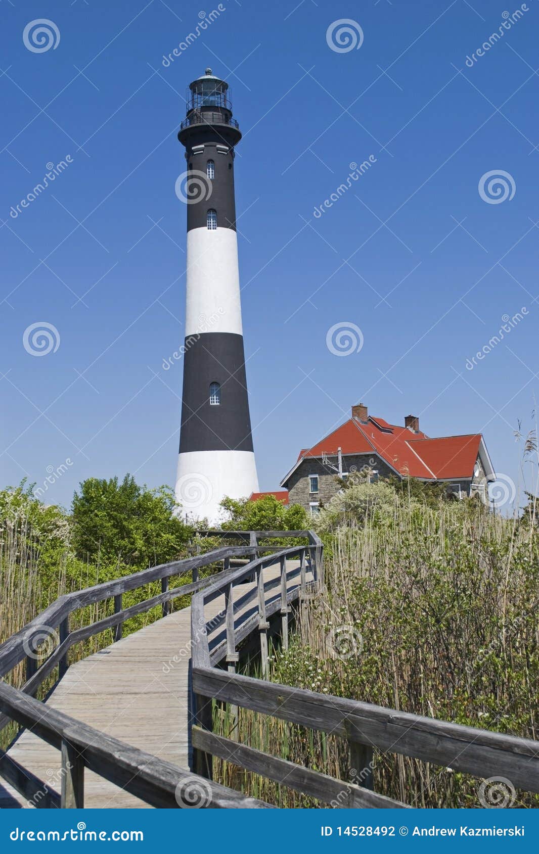 Walkway to Lighthouse stock photo. Image of trail, seashore - 14528492