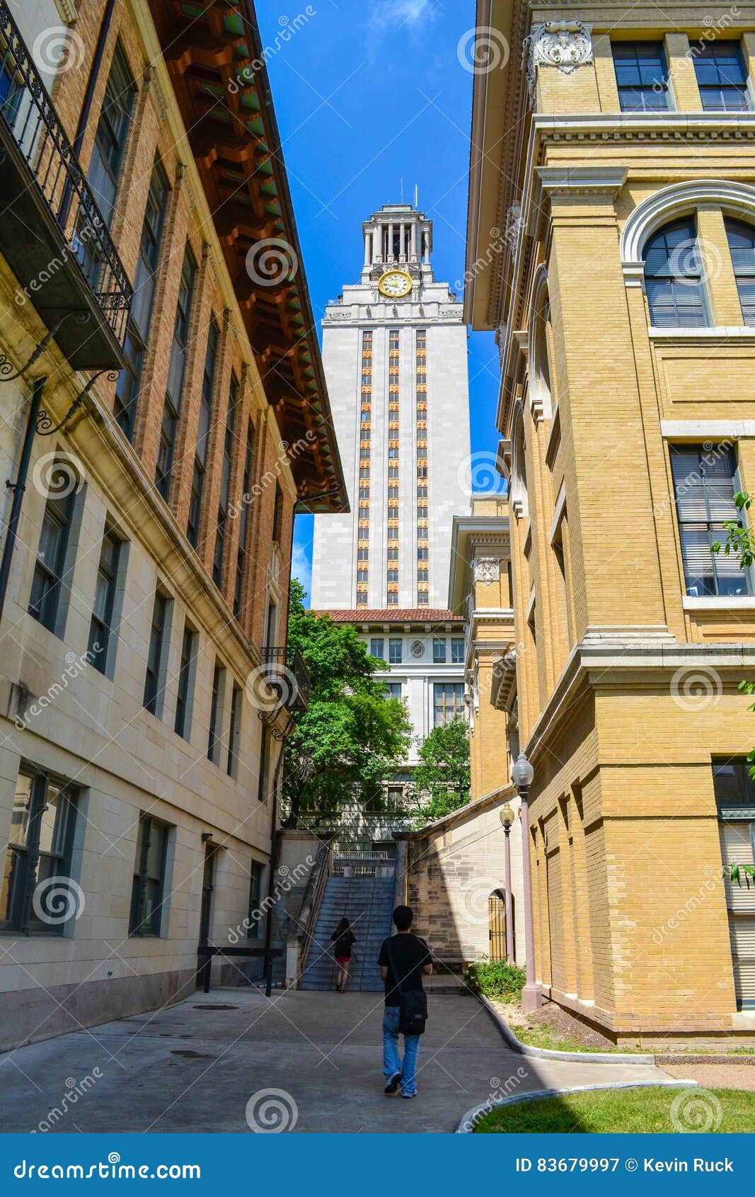 Walkway To UT Tower at University of Texas Editorial Photography ...