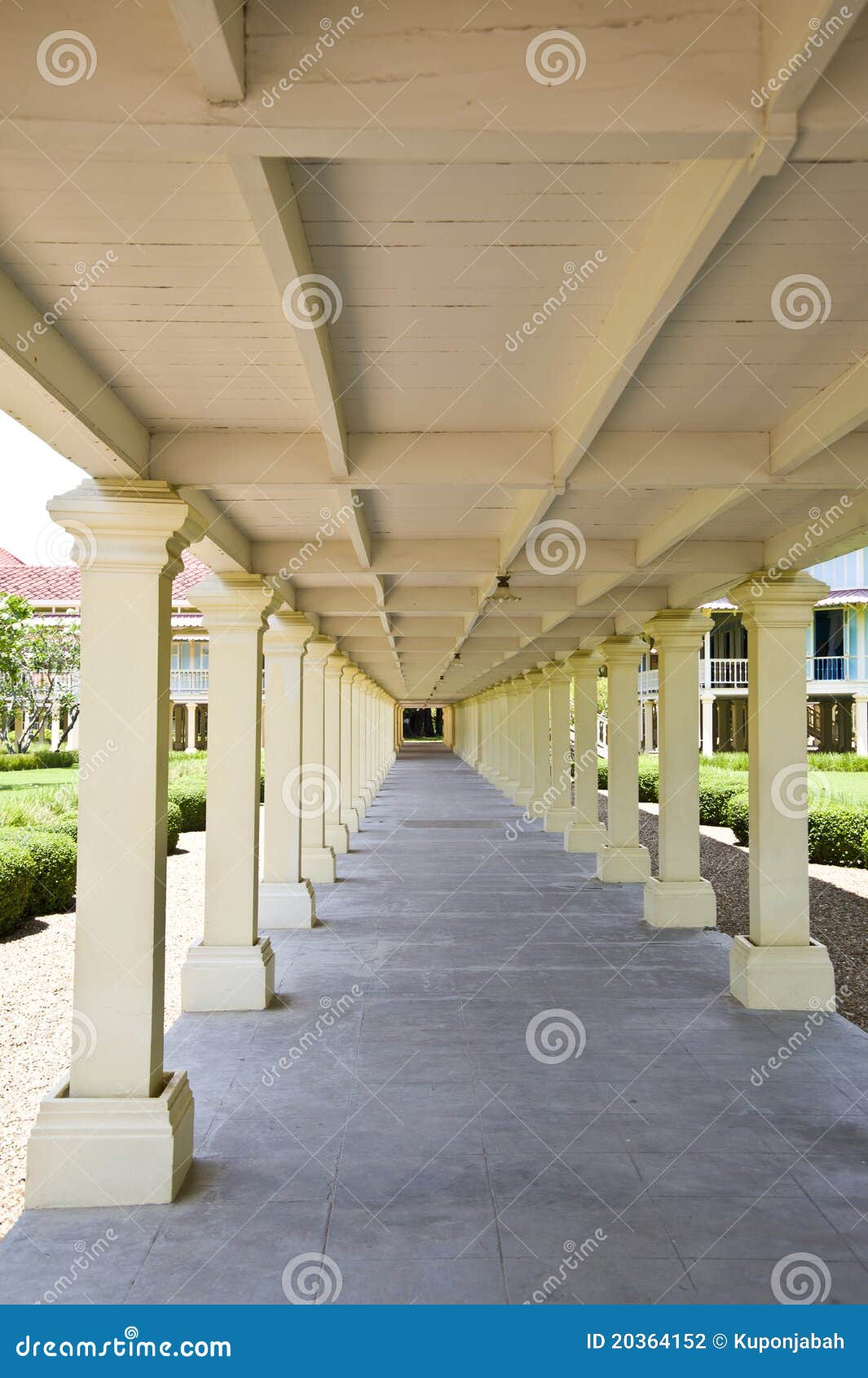 Walkway under the building stock photo. Image of lights - 20364152