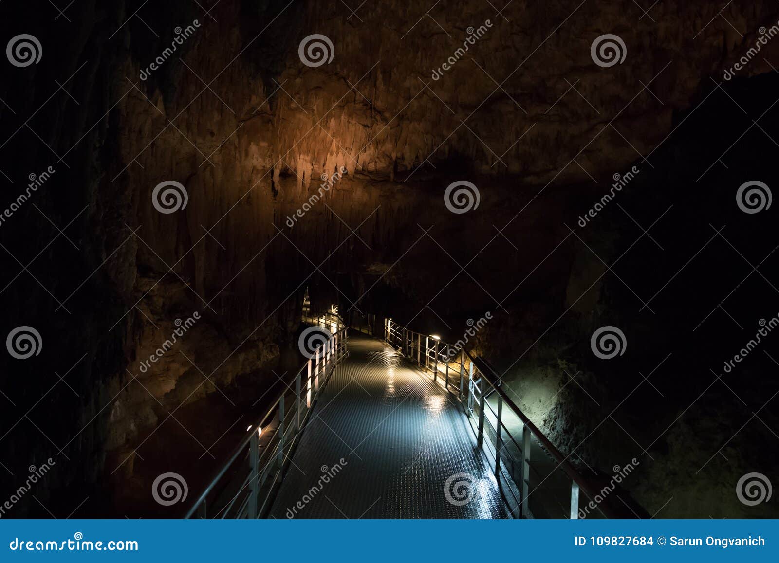 Walkway in Underground Caves Stock Photo - Image of walkways, landscape ...