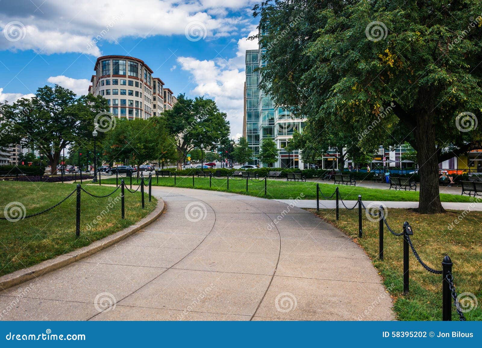 Walkway in Washington Circle Park, in Washington, DC. Editorial ...