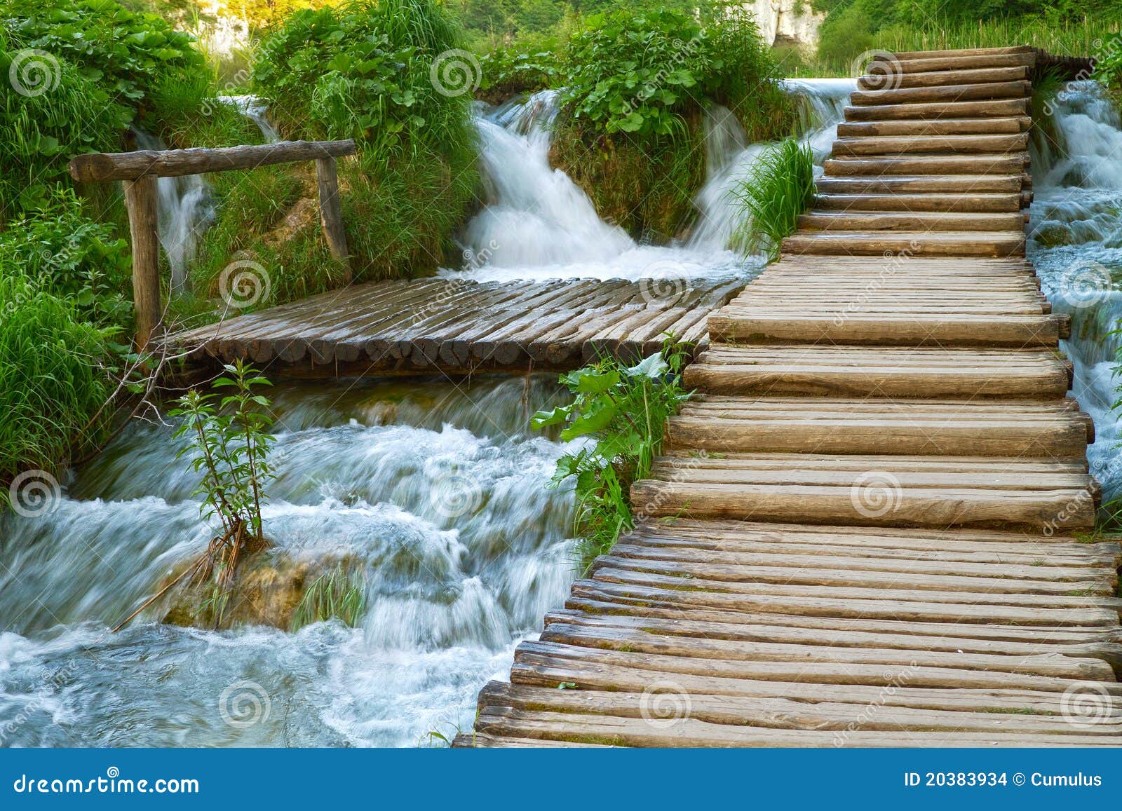 Walkway through waterfall. stock photo. Image of waterfall - 20383934