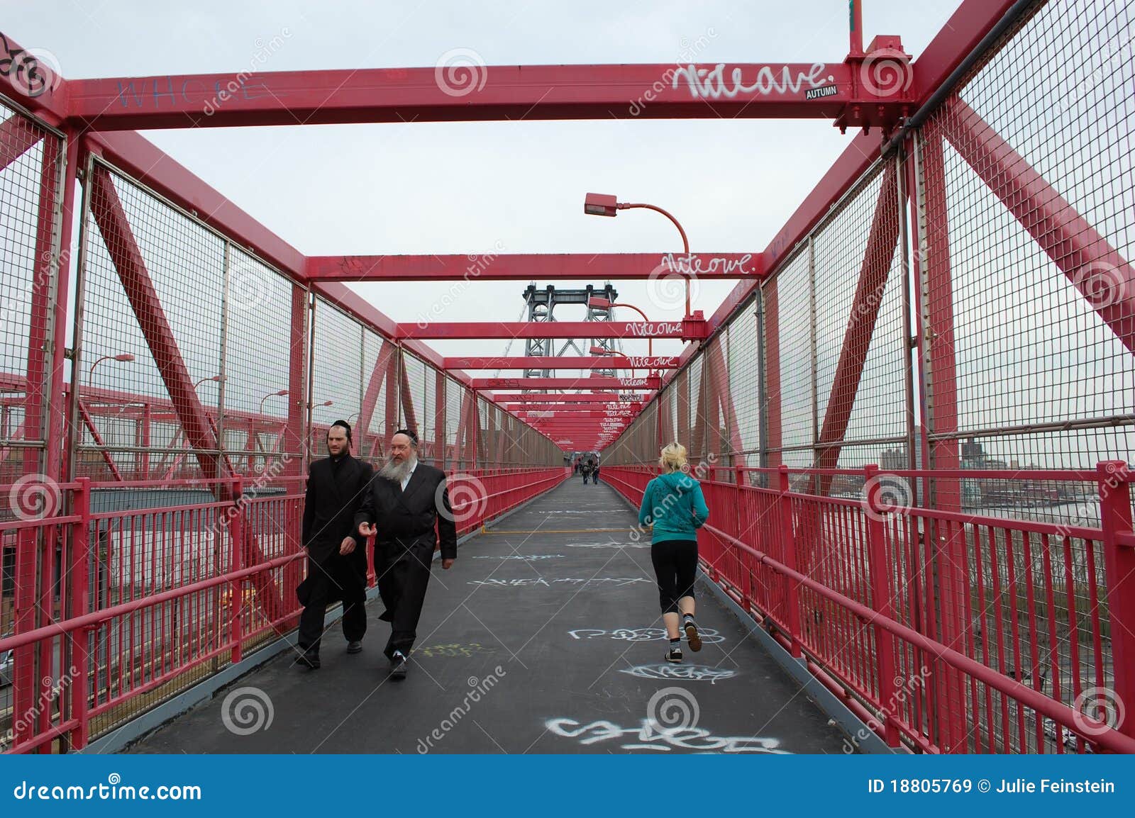 Walkway of Williamsburg Bridge in New York City Editorial Stock Image ...