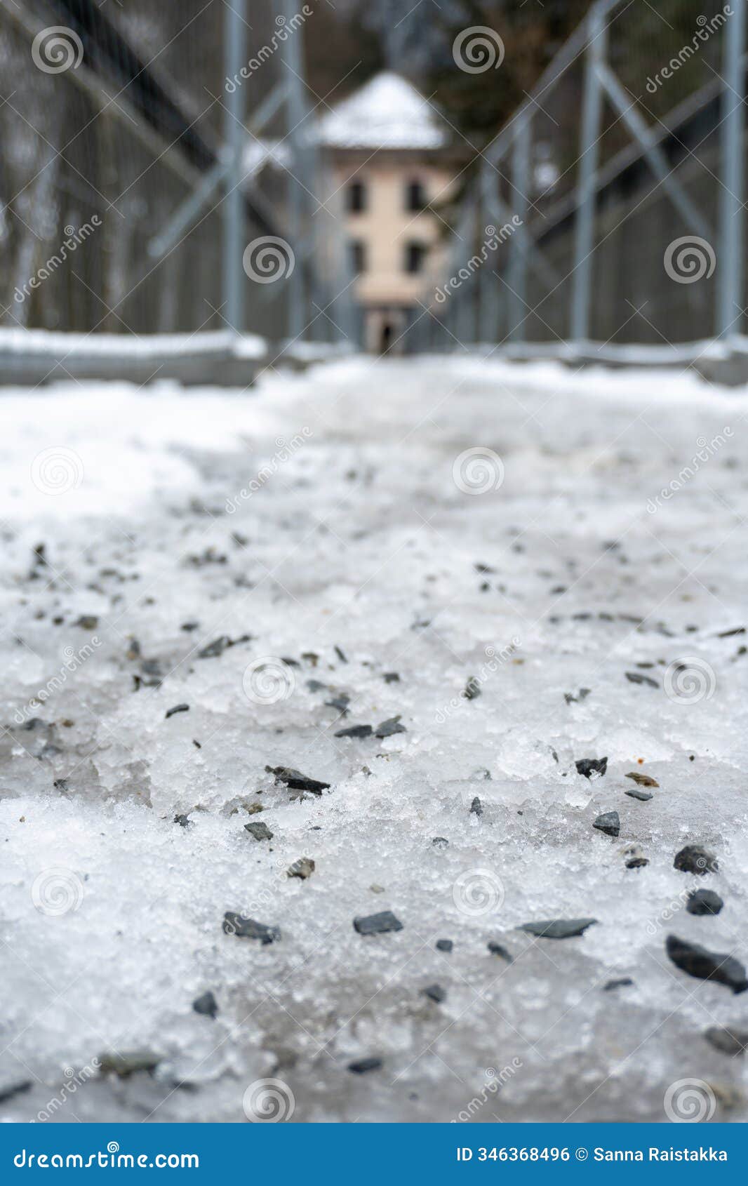 Icy Path is Covered in Small Rocks To Avoid Slipping on it. in Chamonix ...
