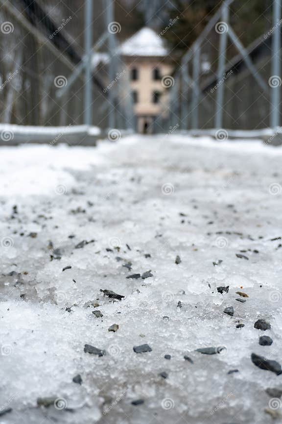 Icy Path is Covered in Small Rocks To Avoid Slipping on it. in Chamonix ...