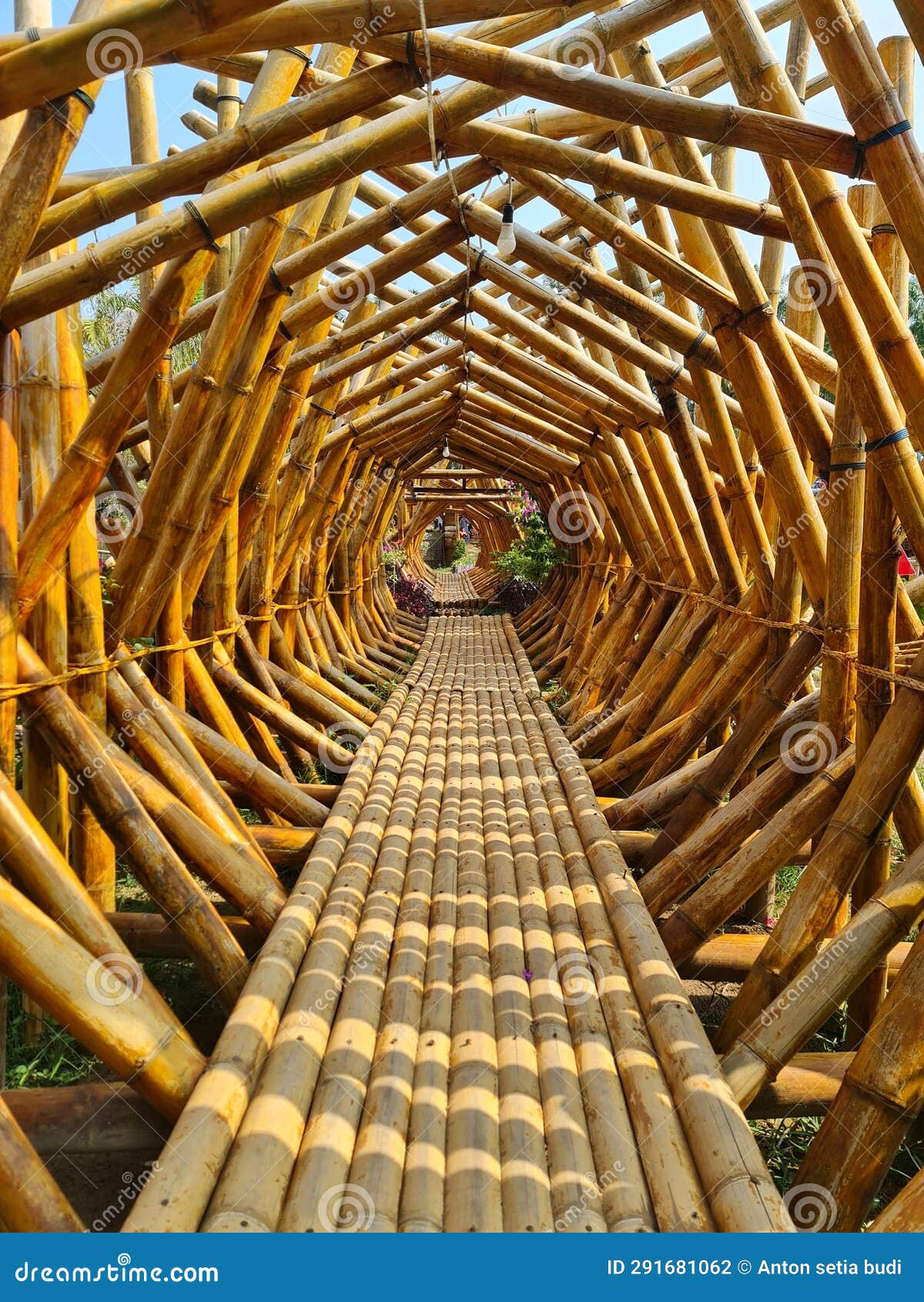 Walkways Made of Woven Bamboo Stock Photo - Image of woven, asia: 291681062