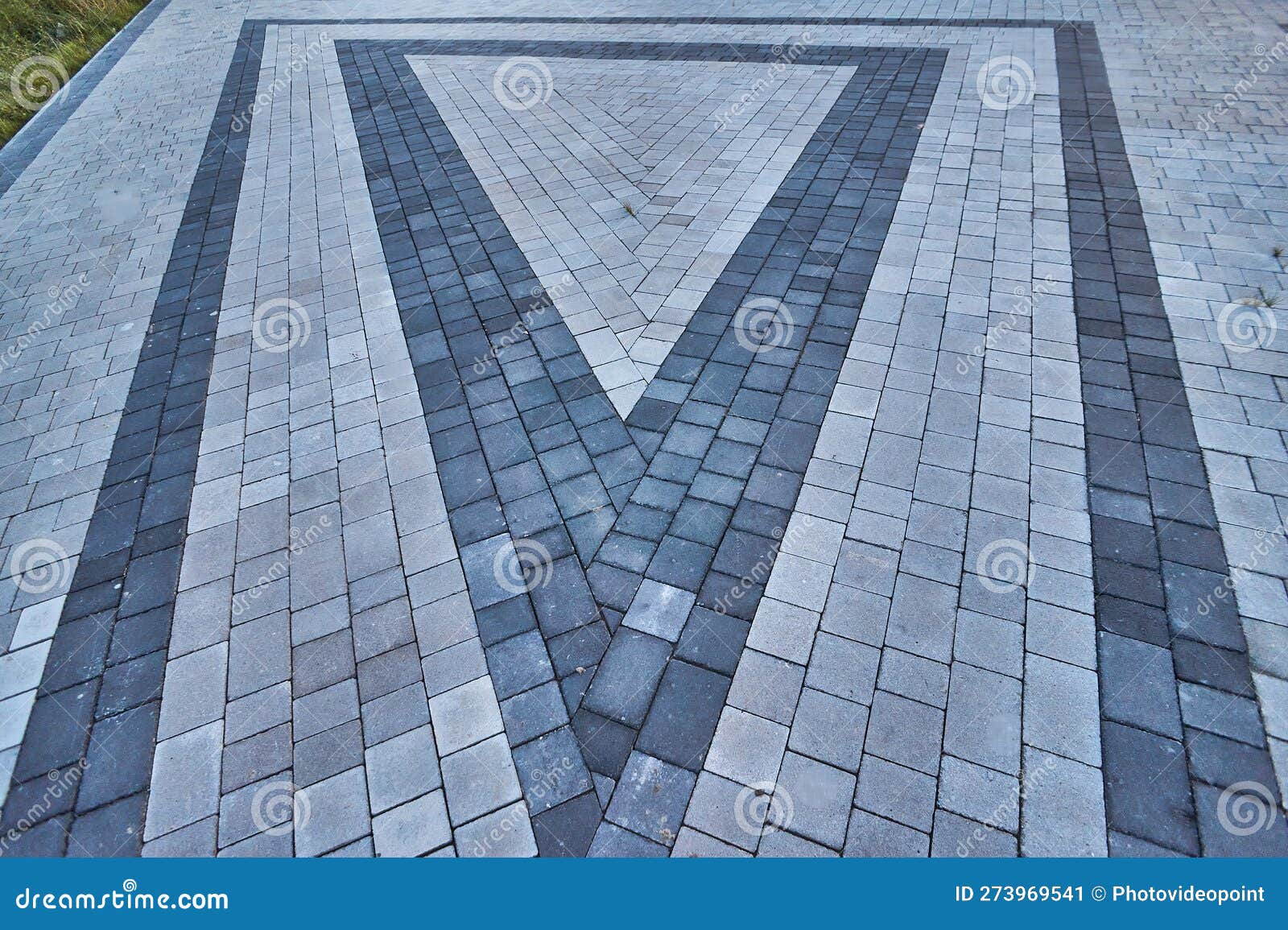 Walkways are Tiled. Newly Built Cottage with Pavement Paths. Textural ...