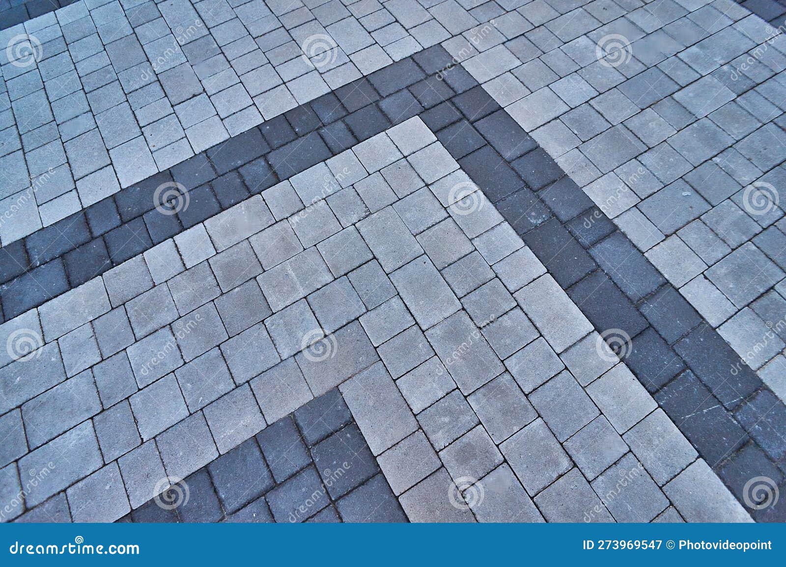 Walkways are Tiled. Newly Built Cottage with Pavement Paths. Textural ...