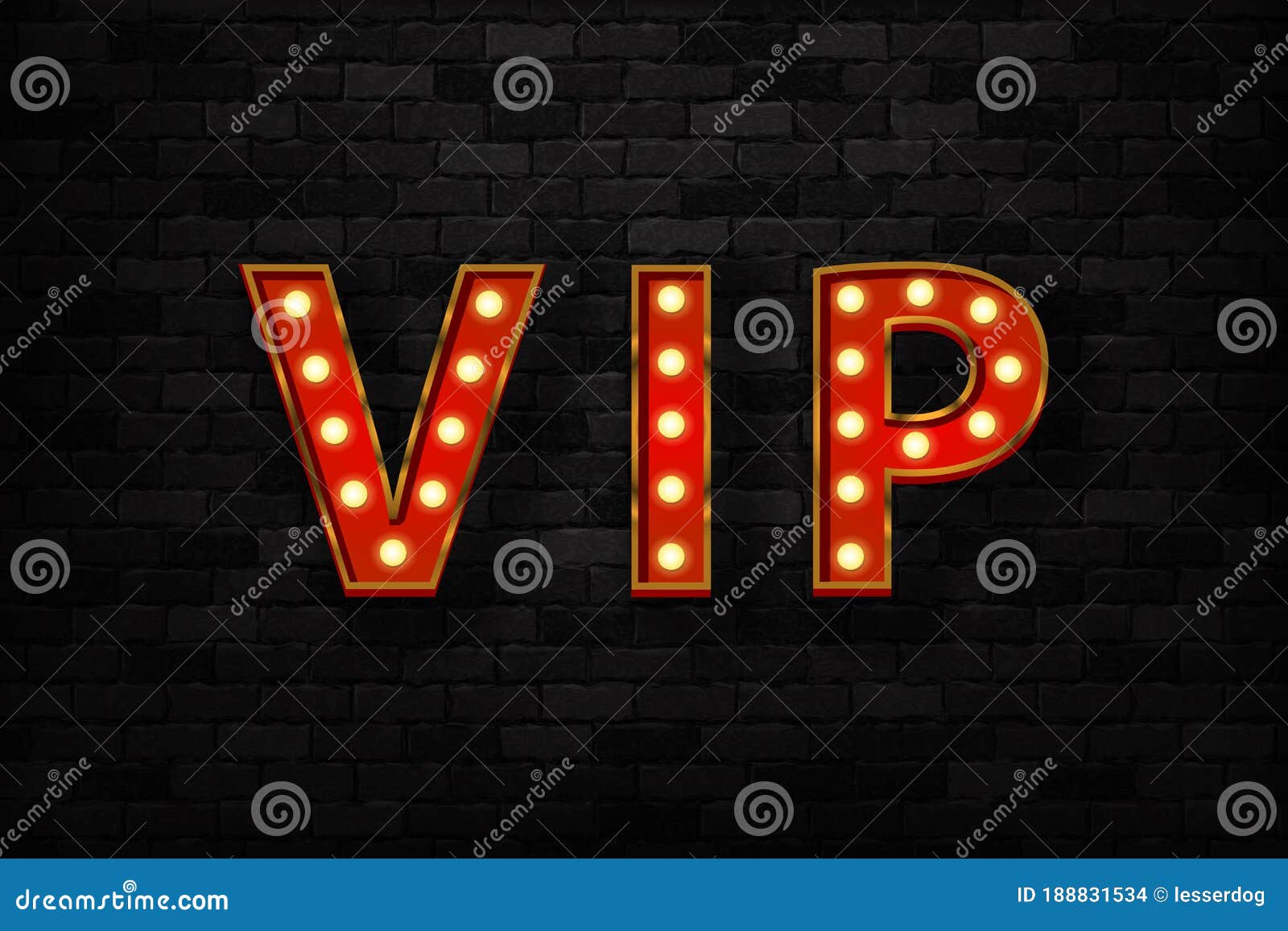 Vector Realistic Isolated Marquee Sign of VIP Typography Logo for ...