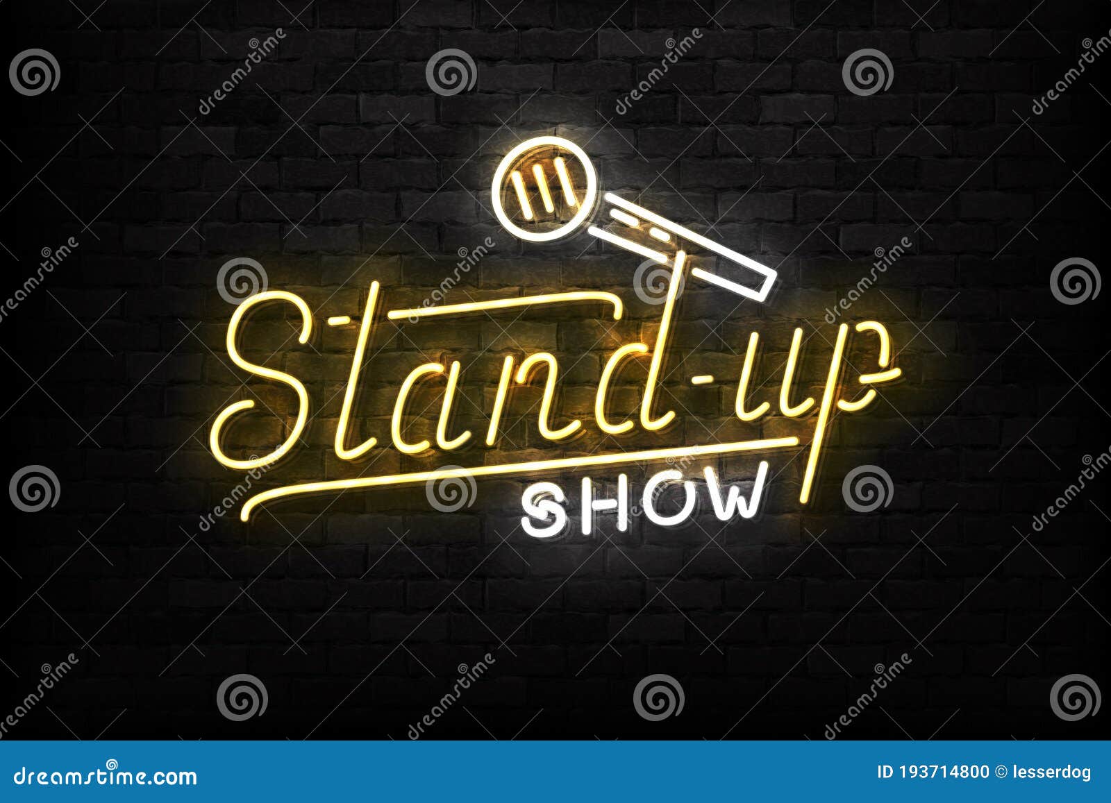 Vector Realistic Isolated Neon Sign of Stand Up Show Logo for Template ...