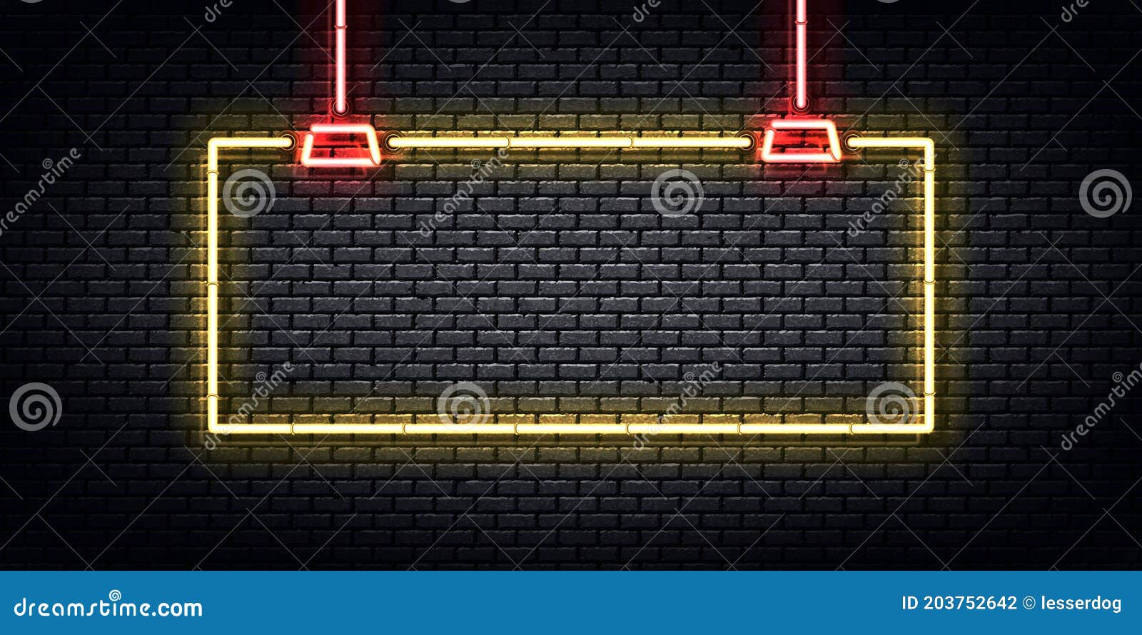 Vector Realistic Isolated Neon Sign of Hanging Yellow Frame for ...