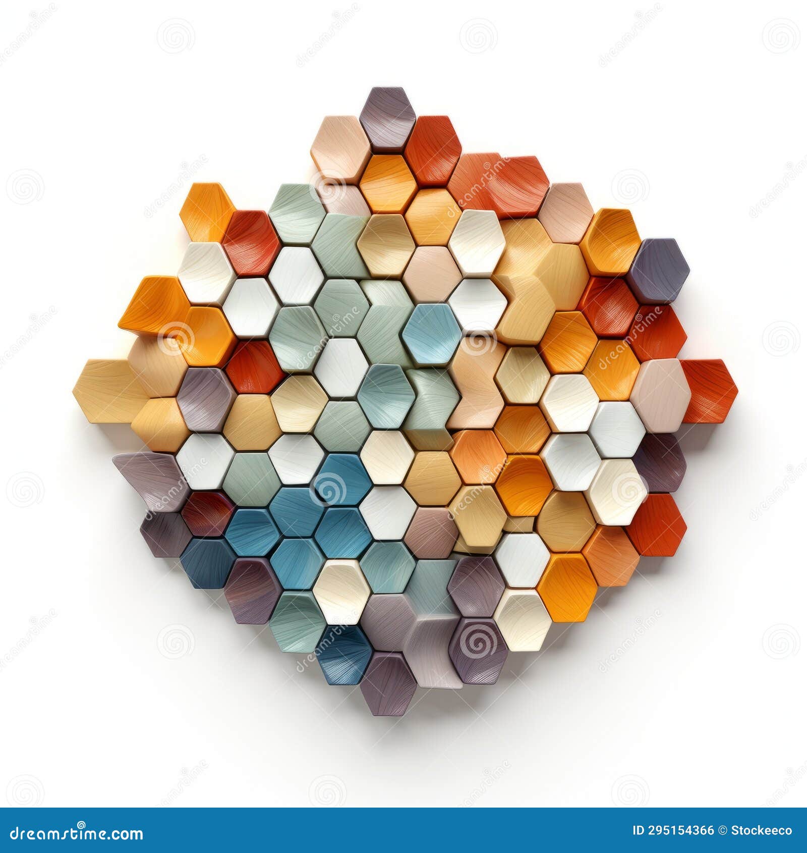 Colorful Hexagon Sculpture: a 3d Mosaic Ceramic Art Piece Stock ...