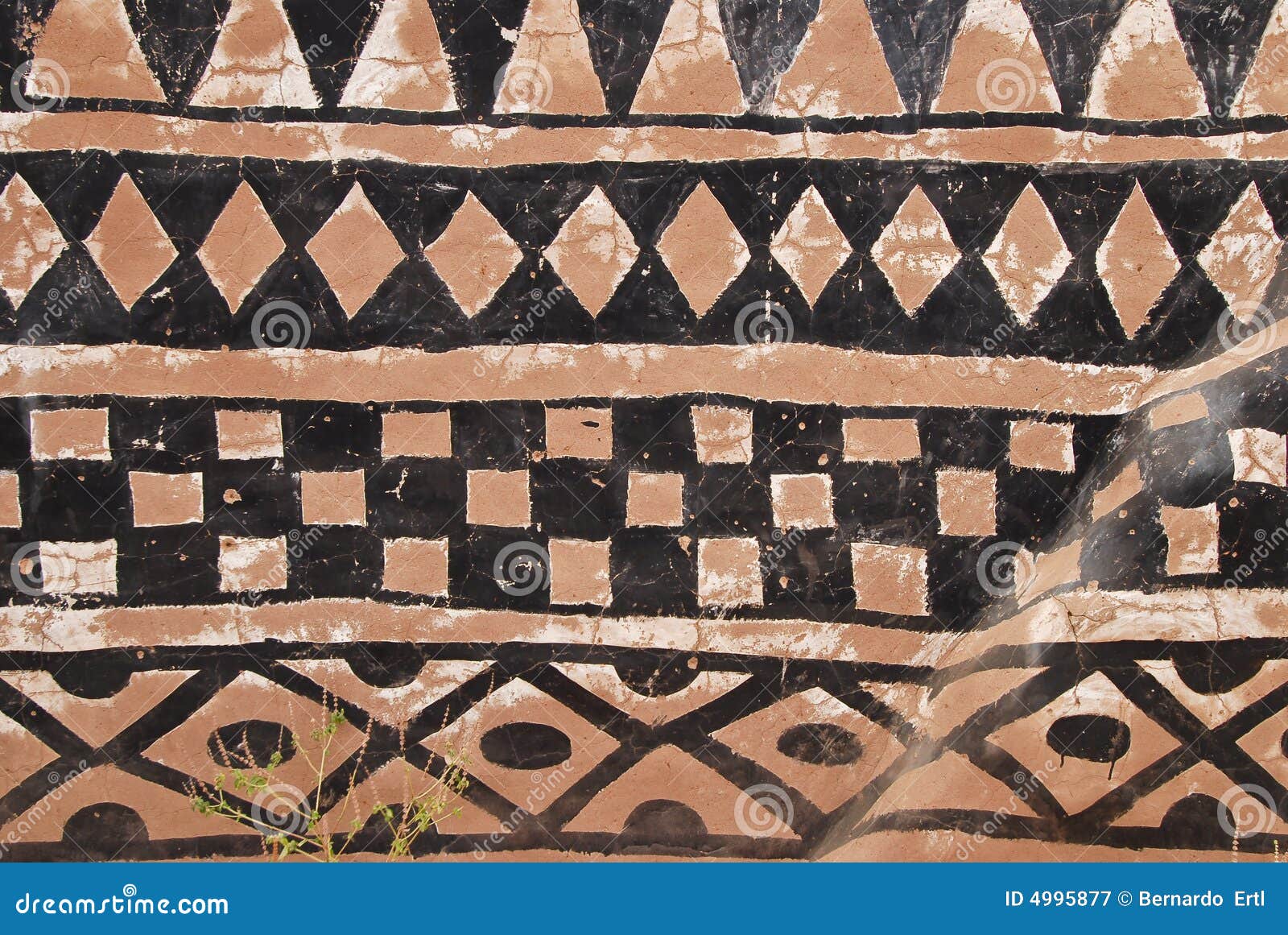 Wall with African Tribal Painting Stock Image - Image of shaped, pagan ...