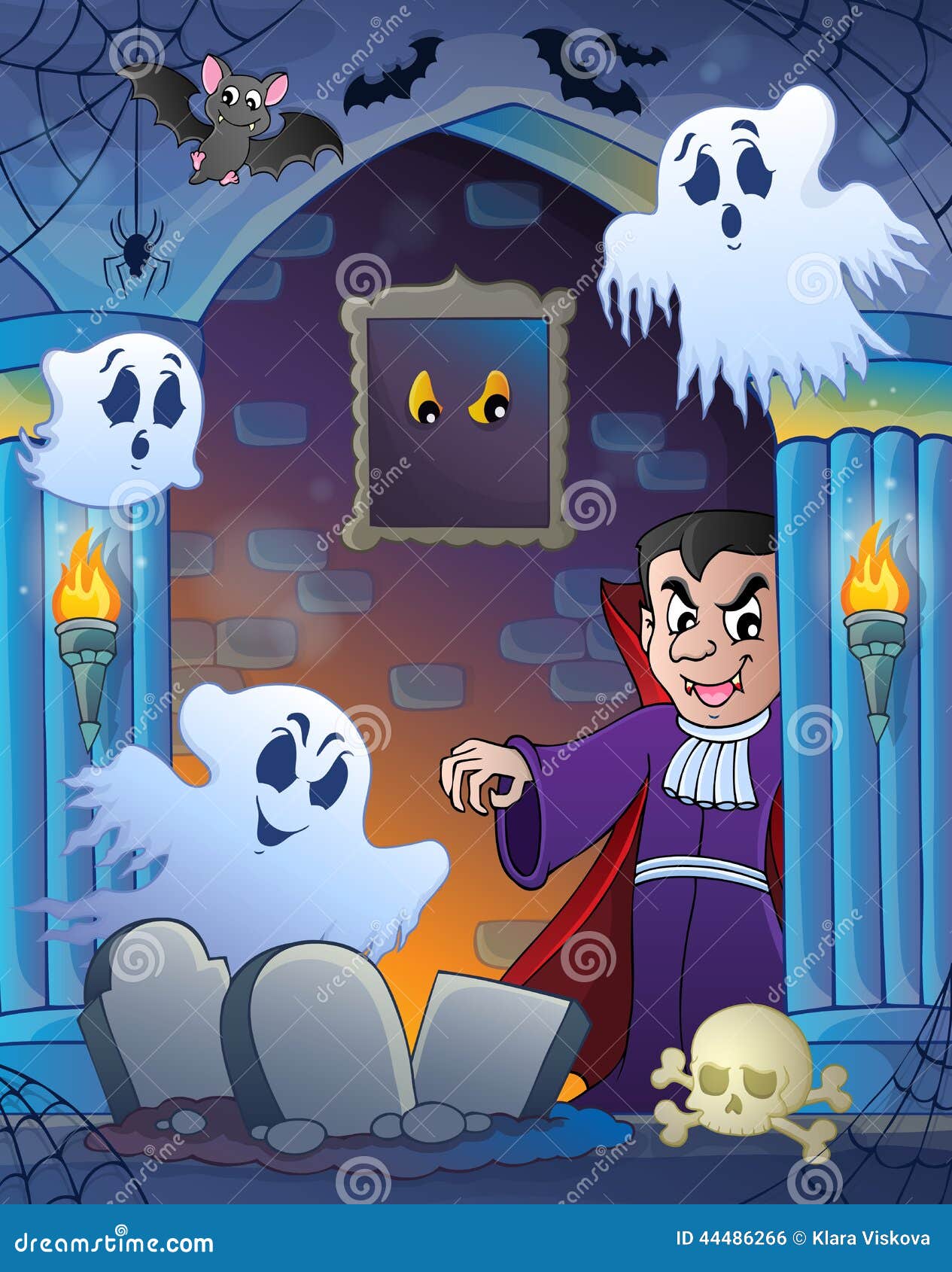 Wall Alcove With Cat In Pumpkin Cartoon Vector | CartoonDealer.com ...