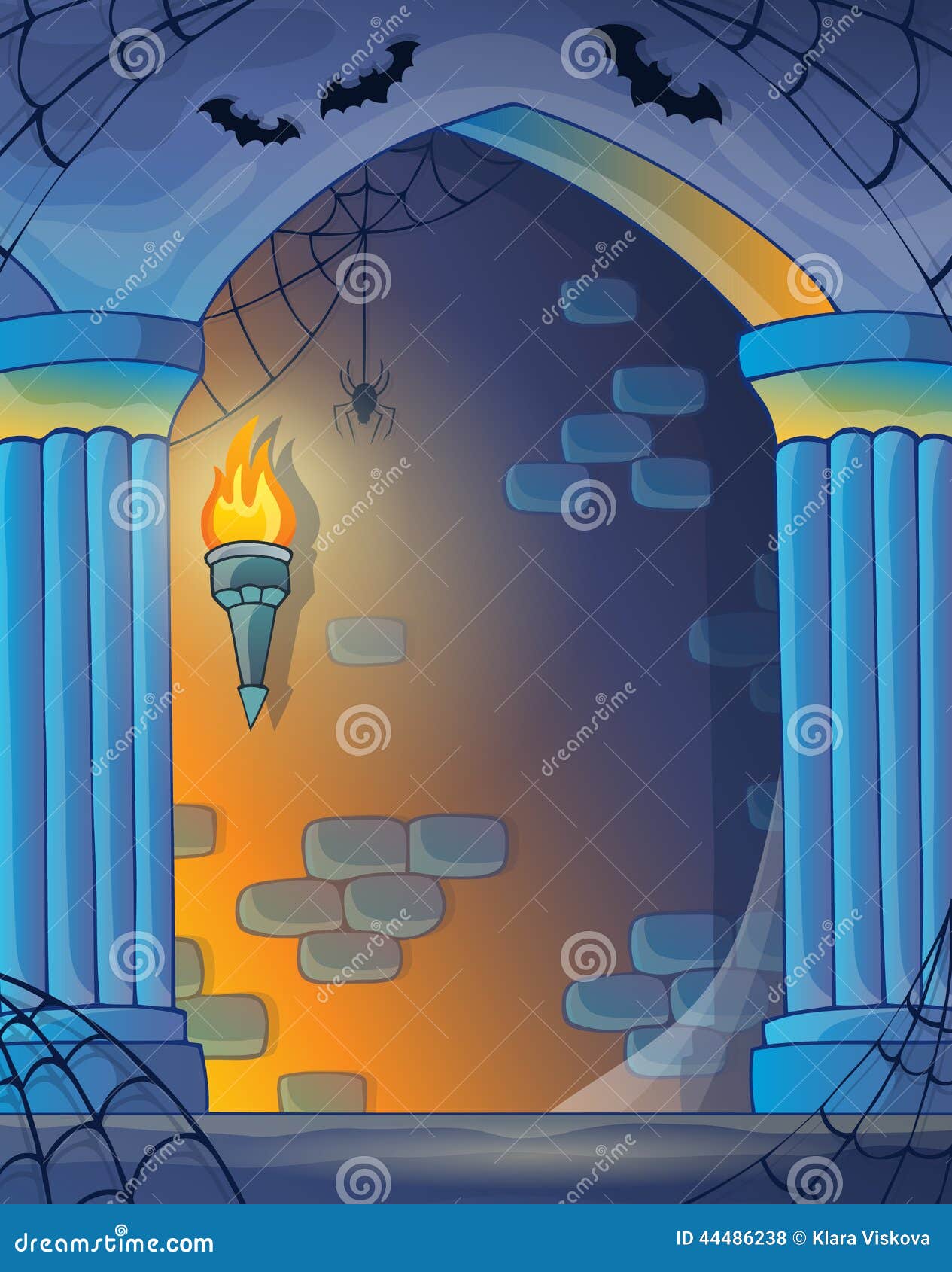 Wall Alcove With Cat In Pumpkin Cartoon Vector | CartoonDealer.com ...