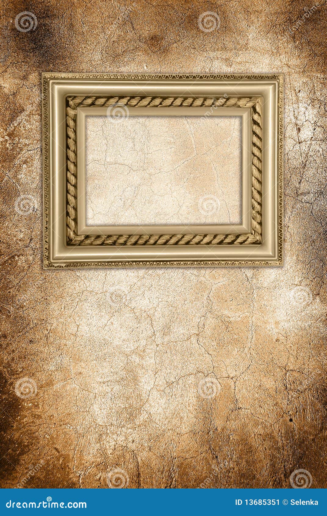 Wall with antique frame stock illustration. Illustration of decorative ...