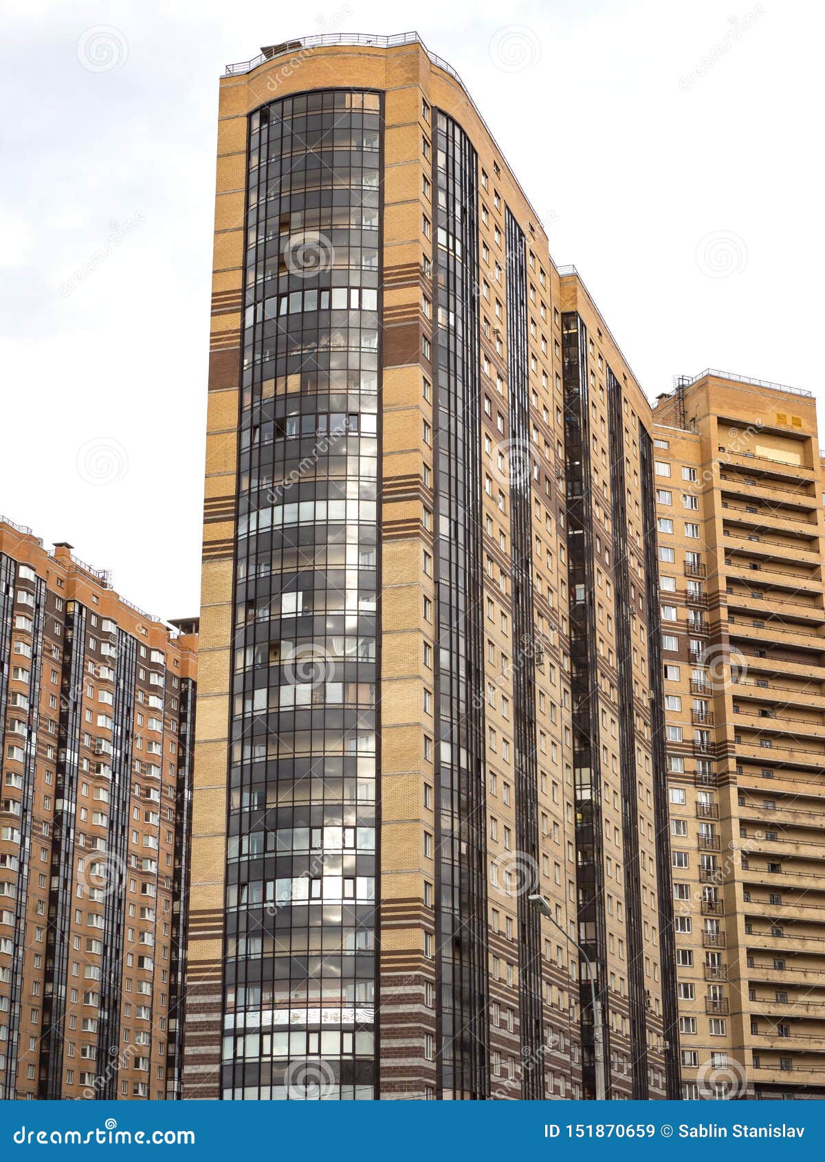 The Wall of an Apartment Building. Architectural Background Stock Image ...