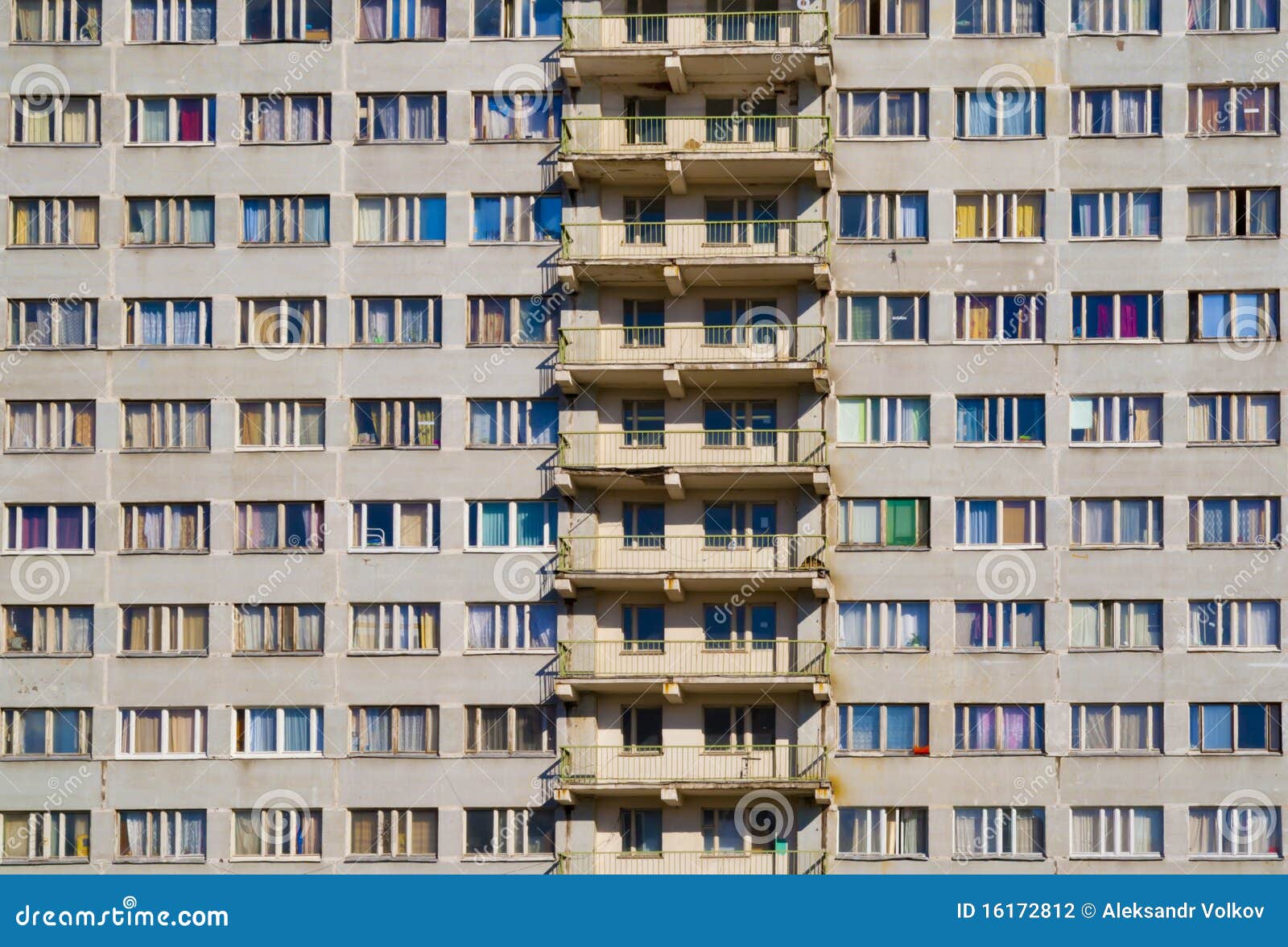 Wall of an Apartment House, Many Windows Stock Photo - Image of ...