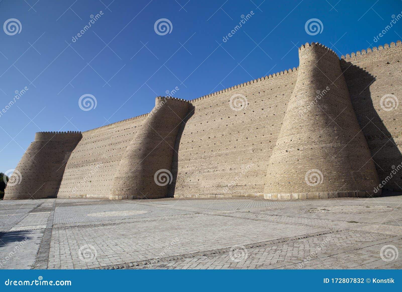 Wall of Ark Fortress in Bukhara, Uzbekistan Stock Photo - Image of blue ...