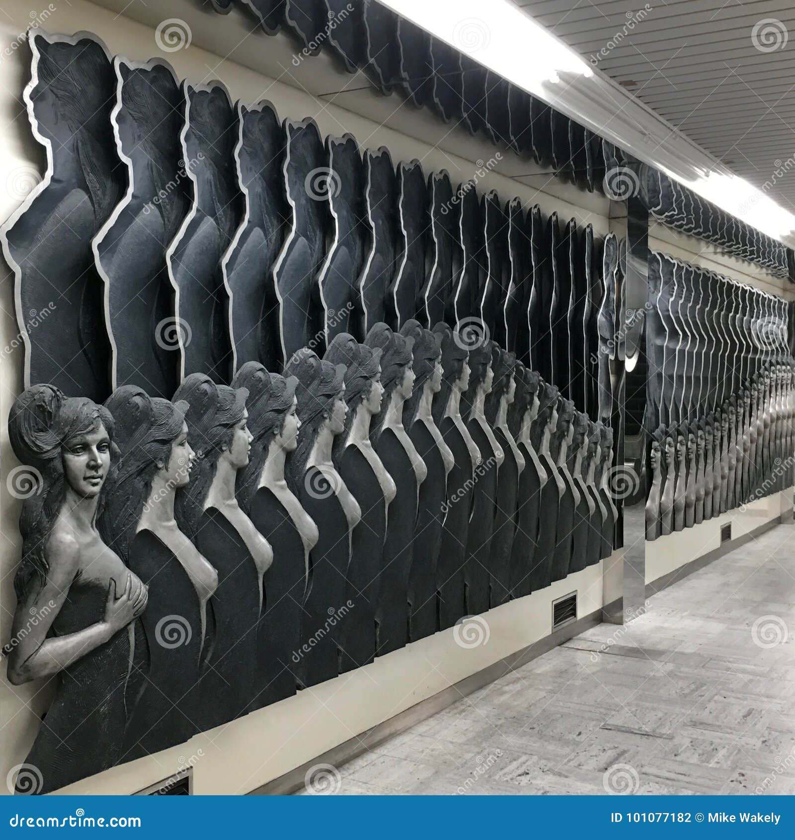 Wall Art in Japanese Train Station Editorial Photography - Image of ...