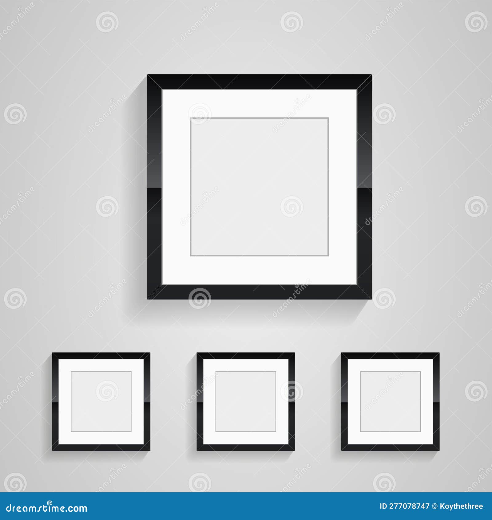 Wall Art of Photo Frames, Four Rectangles Frame of Picture on White ...