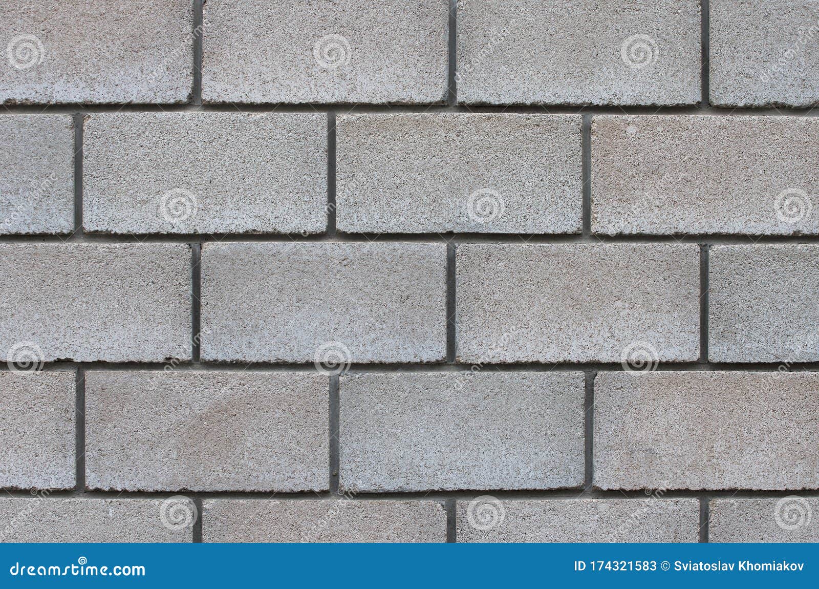 The Wall of Artificial Brick Made of Concrete Chips of Gray Color ...