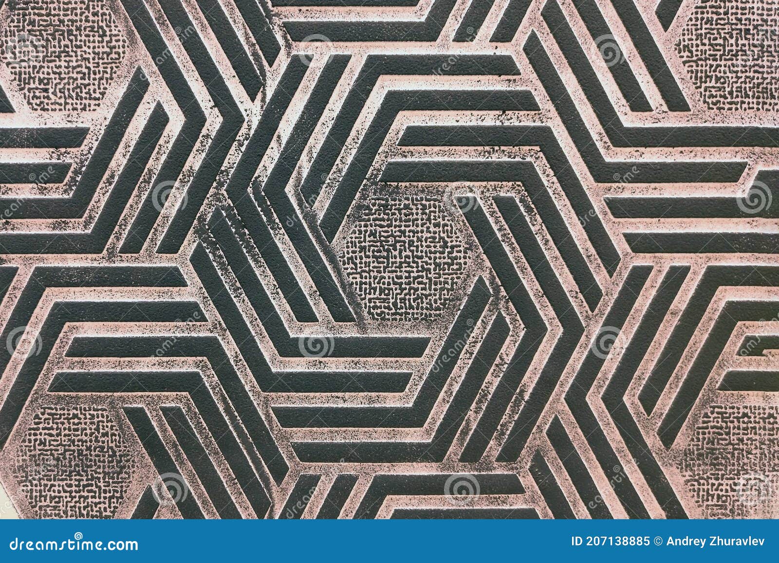 Wall Background with Black Rhombus Pattern of Geometric Shapes, Hexagon ...