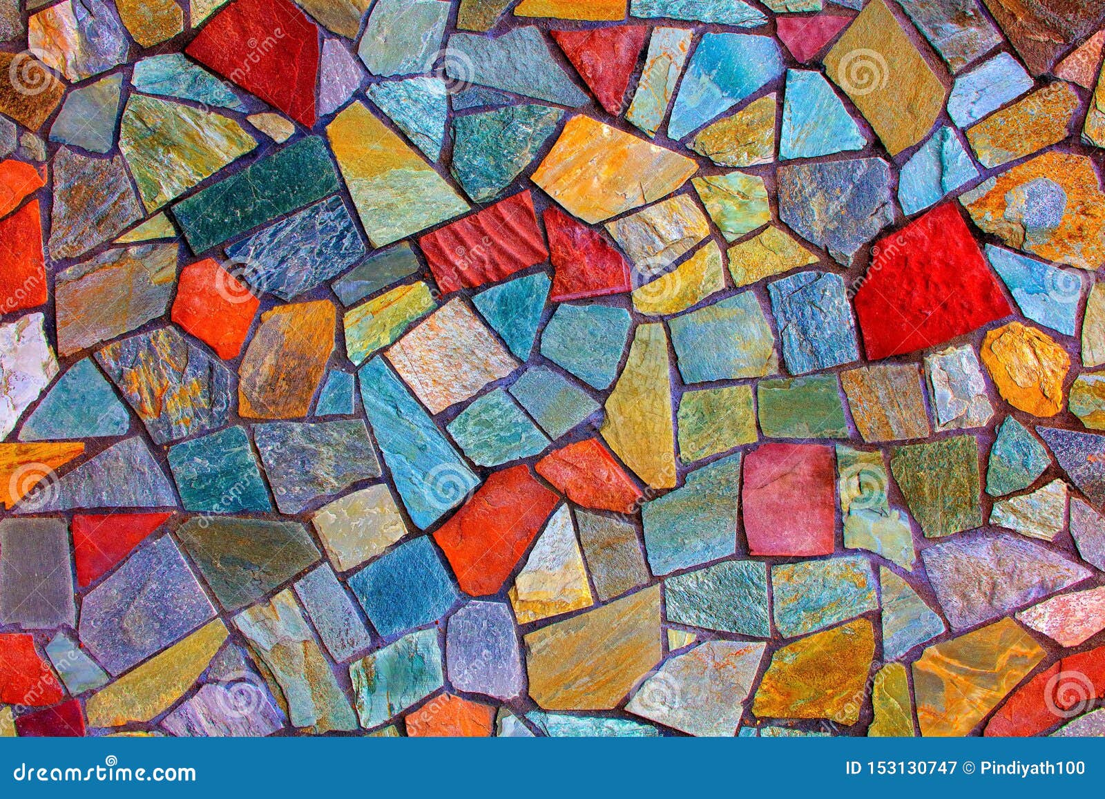 Seamless Colorful Stone Pattern Wall Background Stock Image - Image of ...