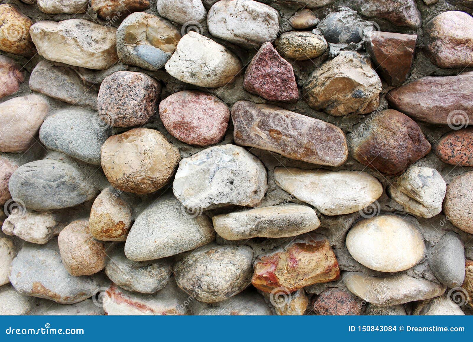 Wall Background of Large Multi-colored Stones Stock Photo - Image of ...