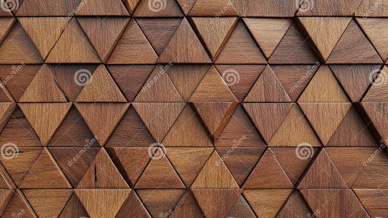 Wall Background with Wood, Tile and Triangles in 3D. Wood, Tile ...