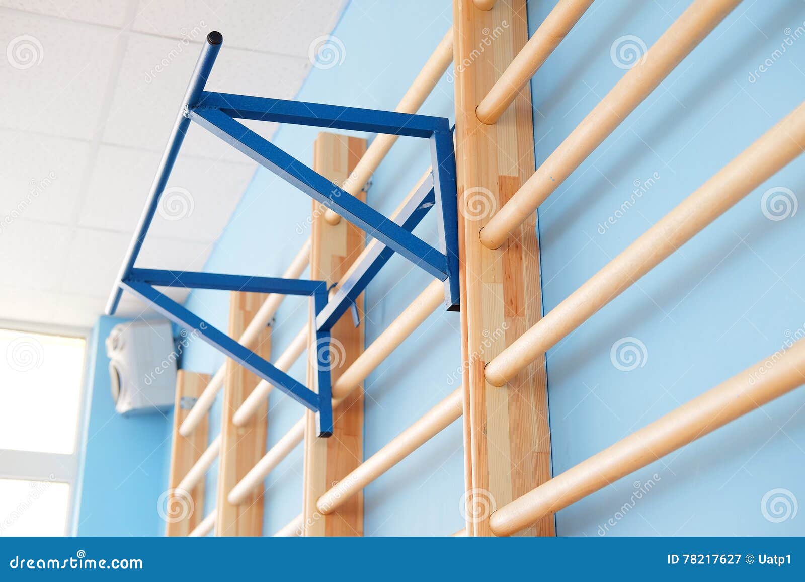 Wall bar in a fitness hall stock image. Image of machine - 78217627