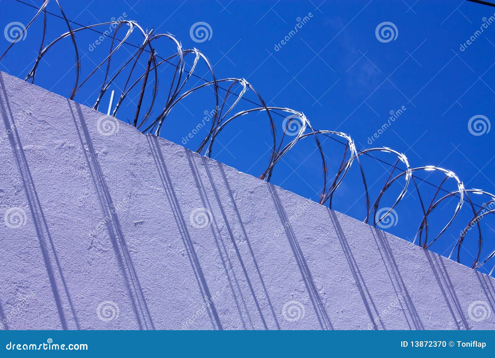 Wall with barbed wire.. stock photo. Image of equipment - 13872370