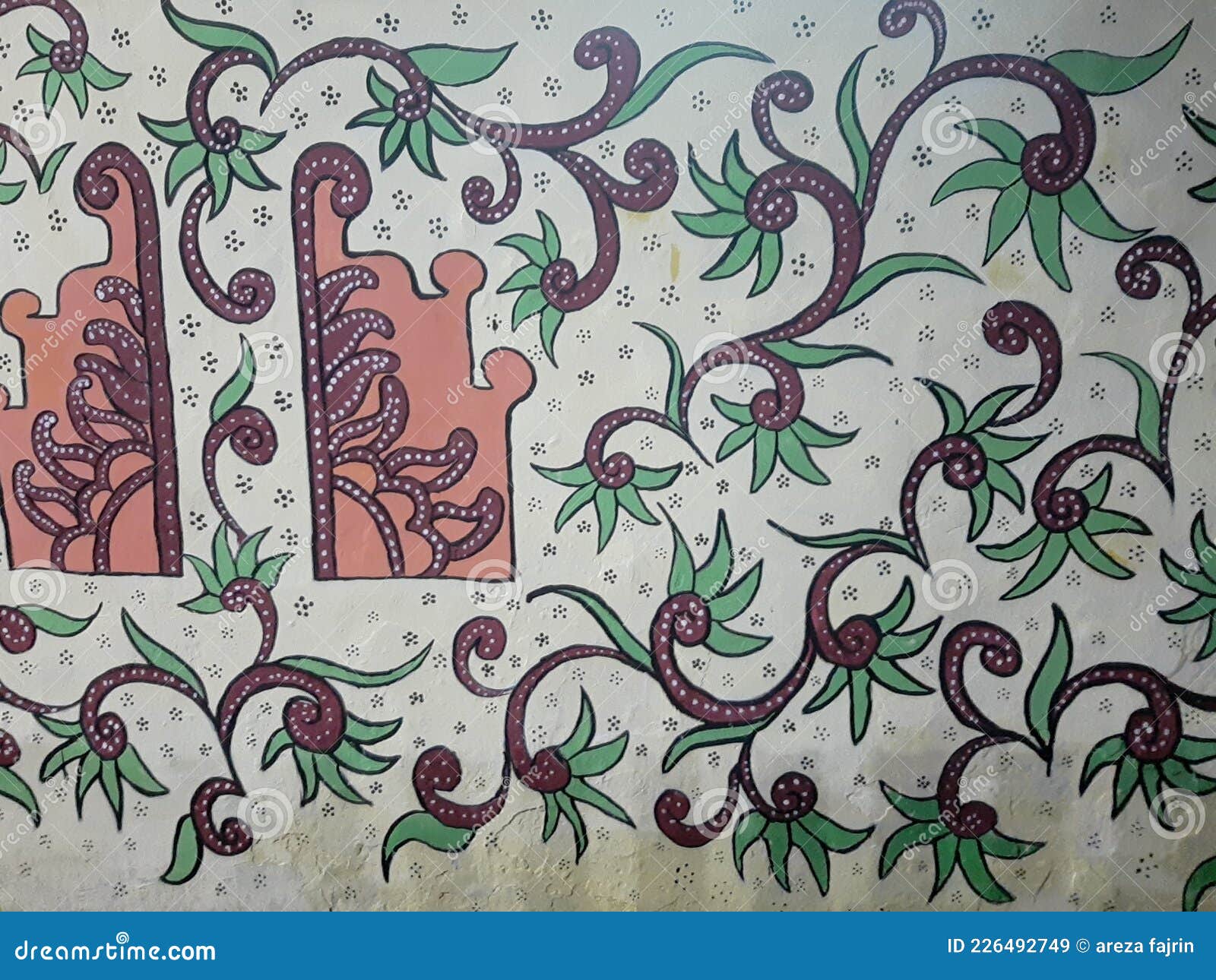 Wall Batik Flower Design Manual Stock Image - Image of circle, flooring ...