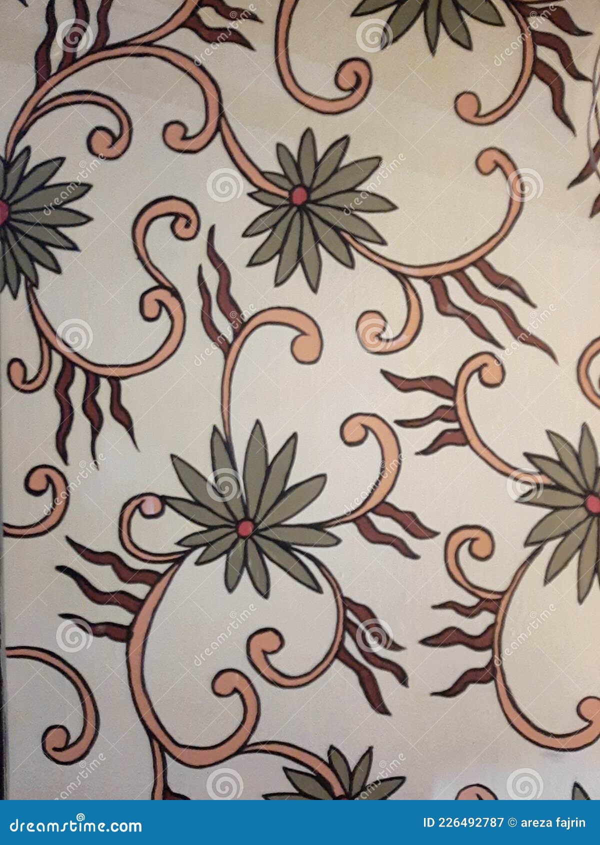 Wall Batik Flower Design Manual Stock Image - Image of mural, pattern ...